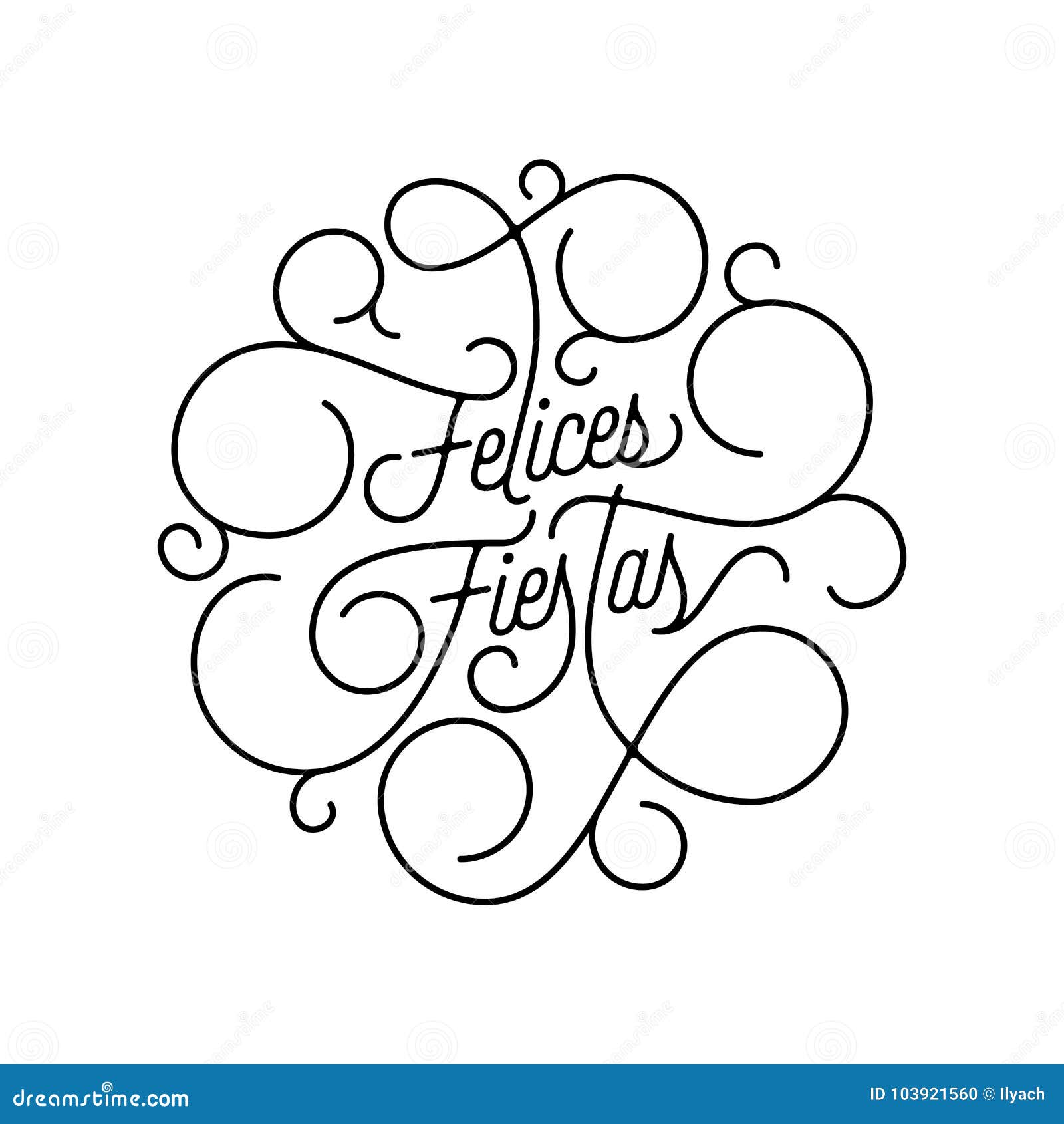 Happy Holidays Felices Fiestas Flourish Calligraphy Lettering of Swash ... Happy Holidays Felices Fiestas Flourish Calligraphy Lettering of Swash ...
