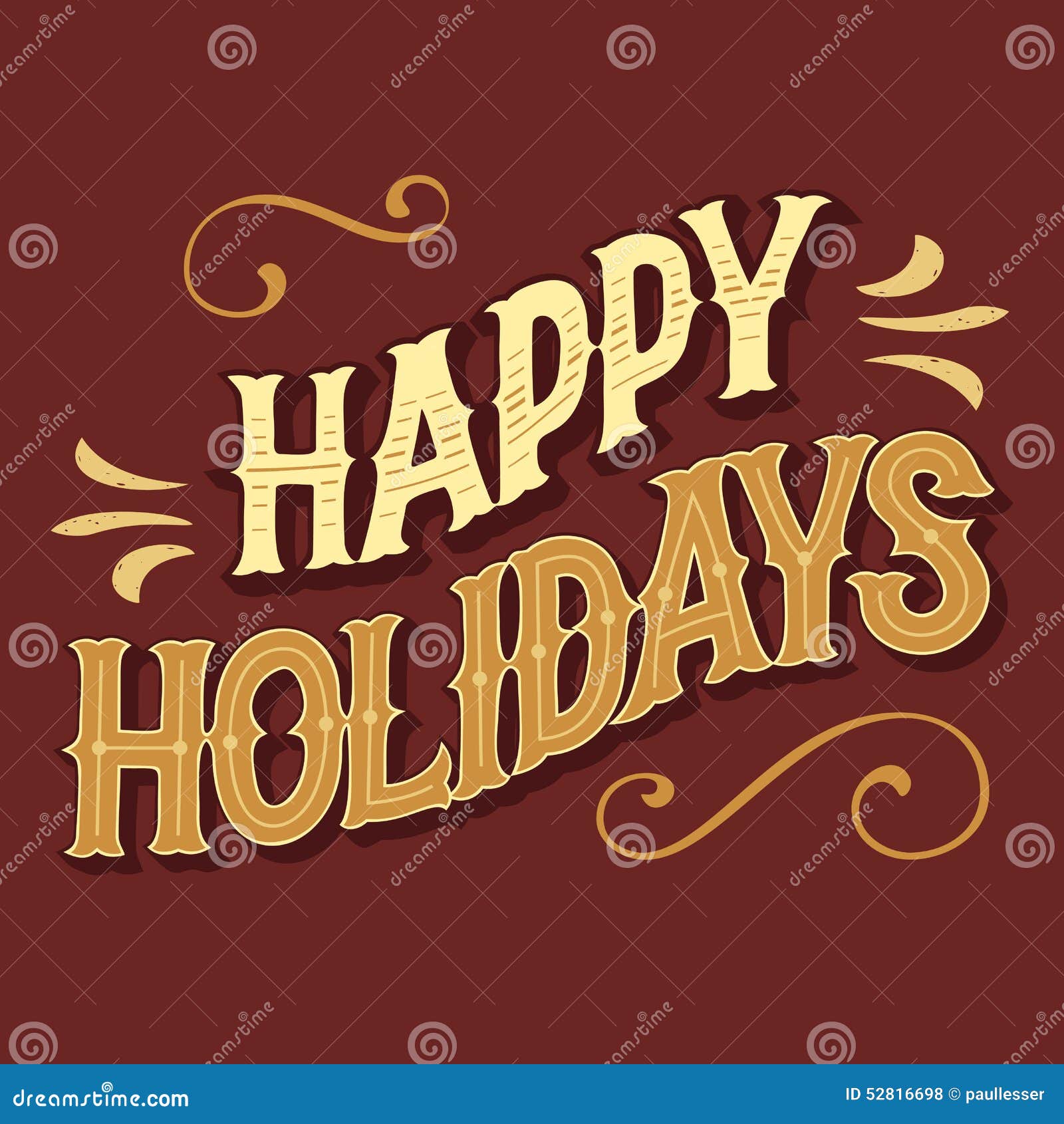 Happy Holidays Hand-lettered Headline Stock Vector - Illustration of ...