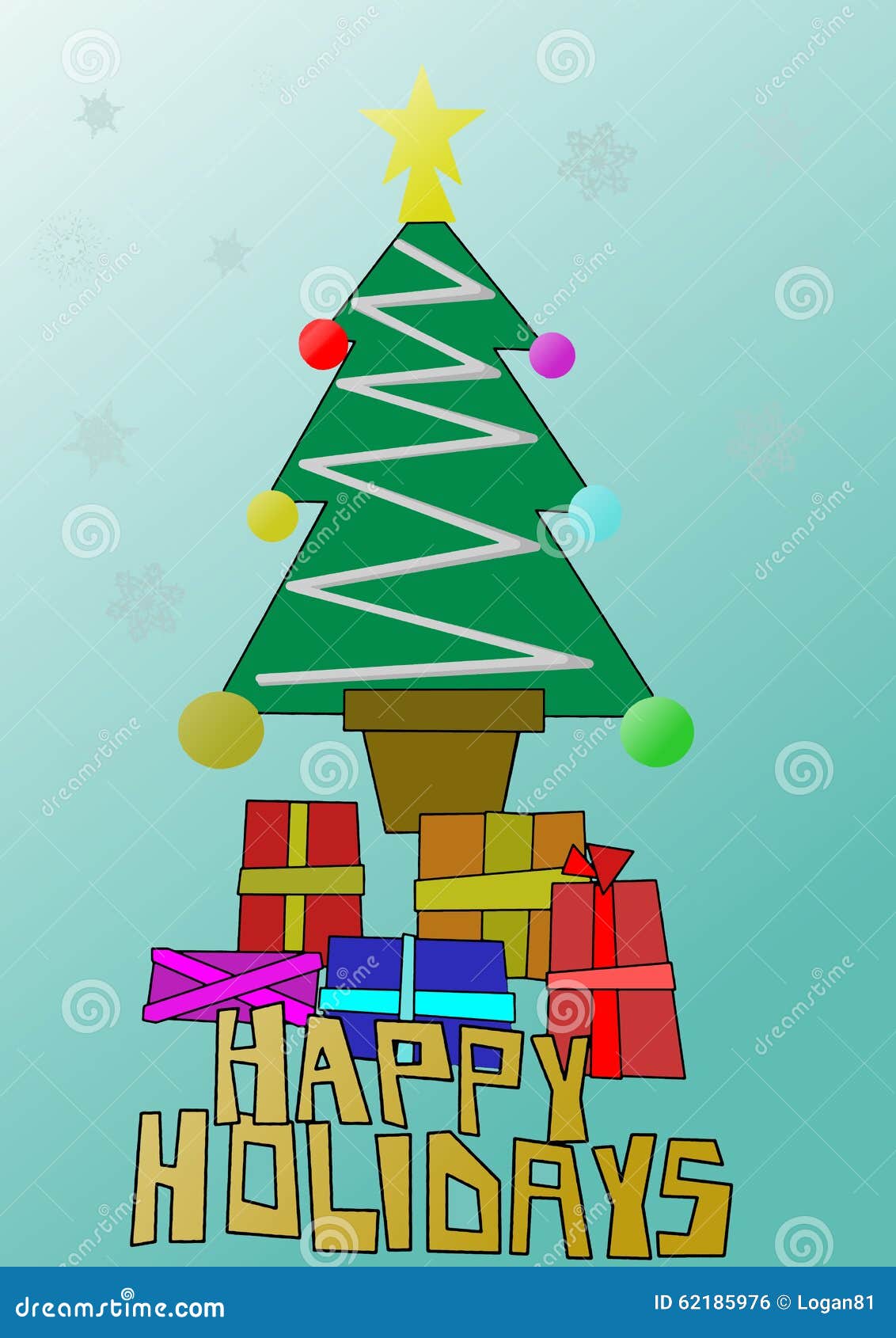 Happy Holidays stock illustration. Illustration of branches - 62185976