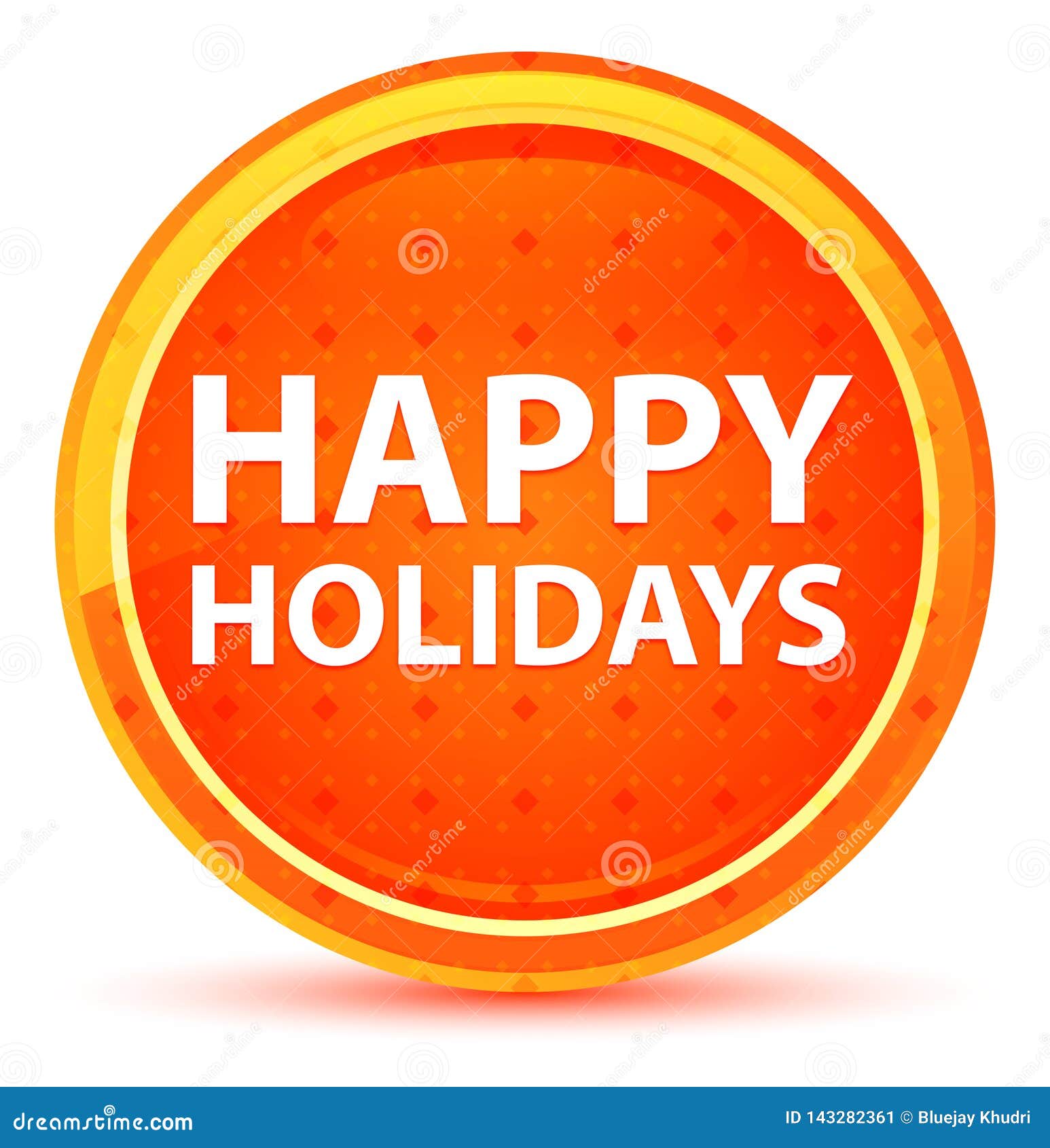 Happy Holidays Natural Orange Round Button Stock Illustration ...