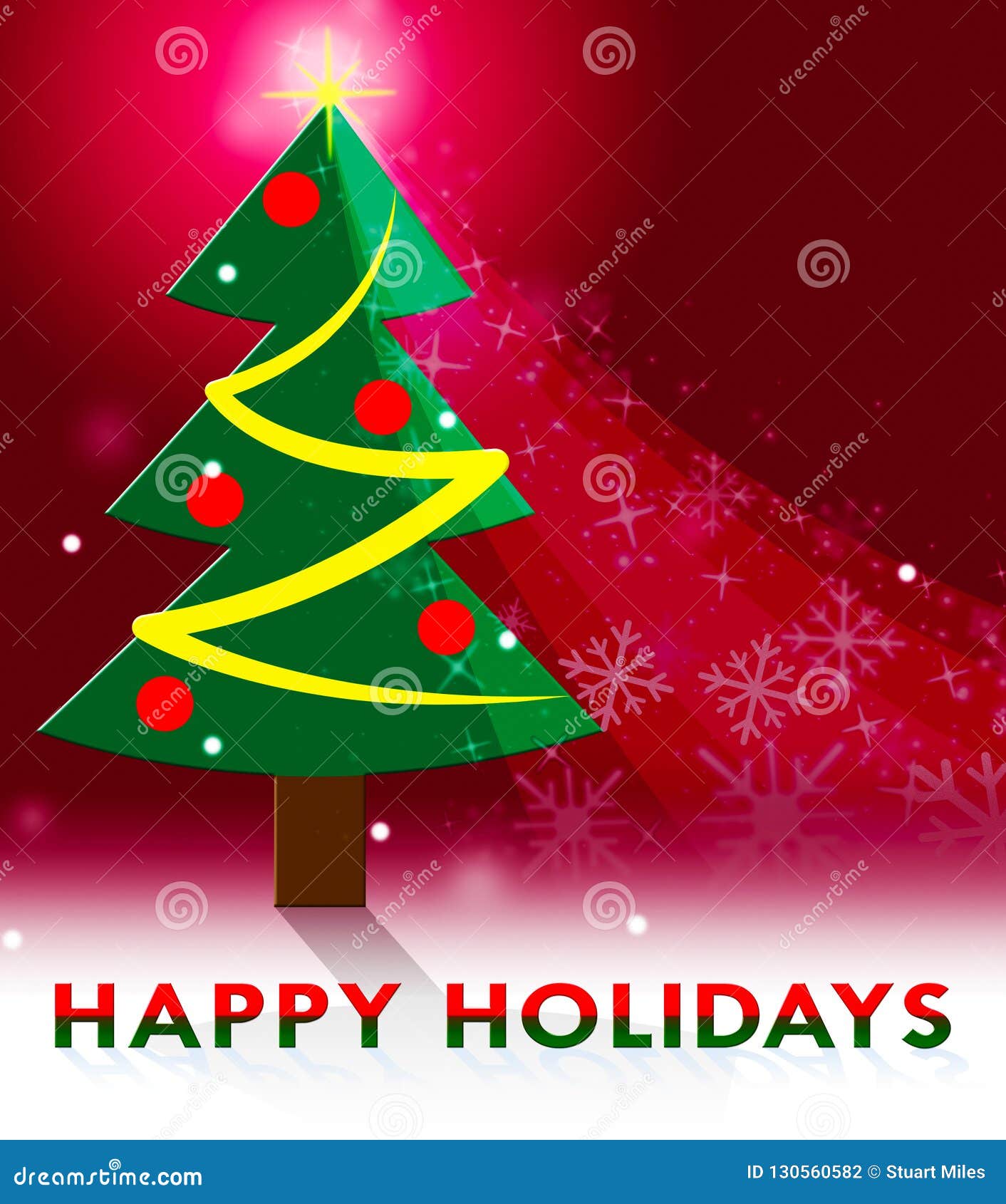 Happy Holidays Shows Christmas Break 3d Illustration Stock Illustration ...