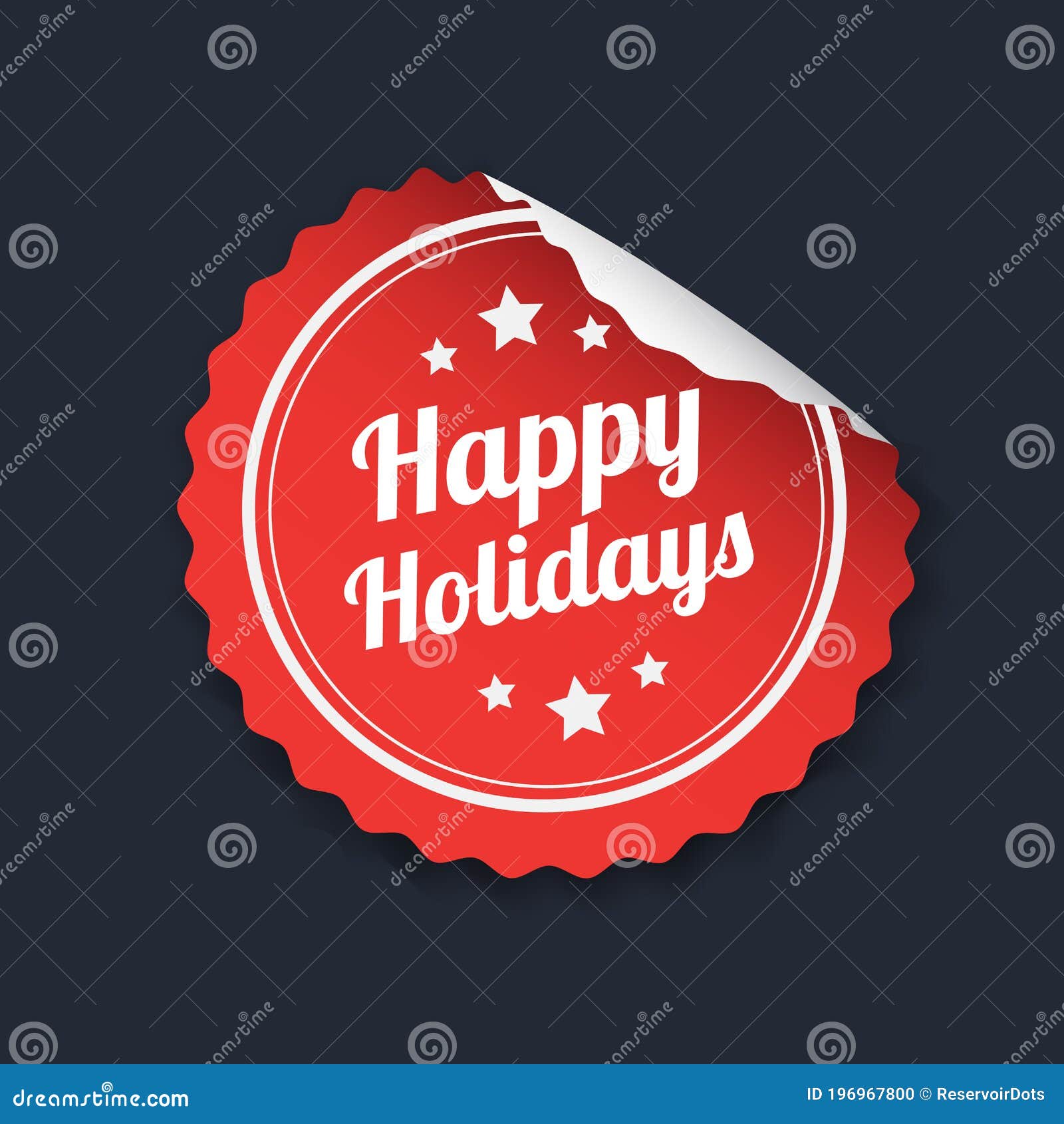 Happy Holidays Sticker stock vector. Illustration of happy - 196967800