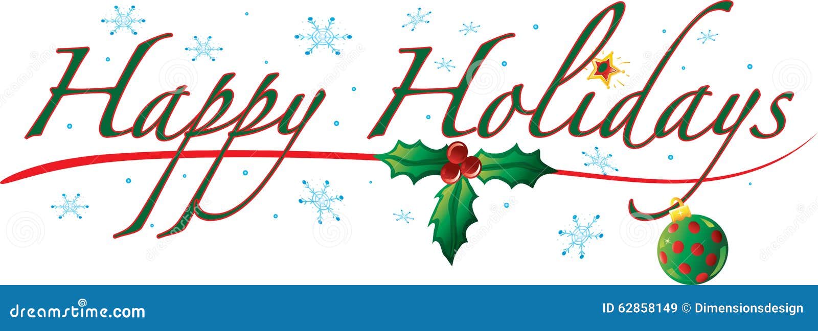 Happy Holidays Text stock vector. Illustration of holiday - 62858149