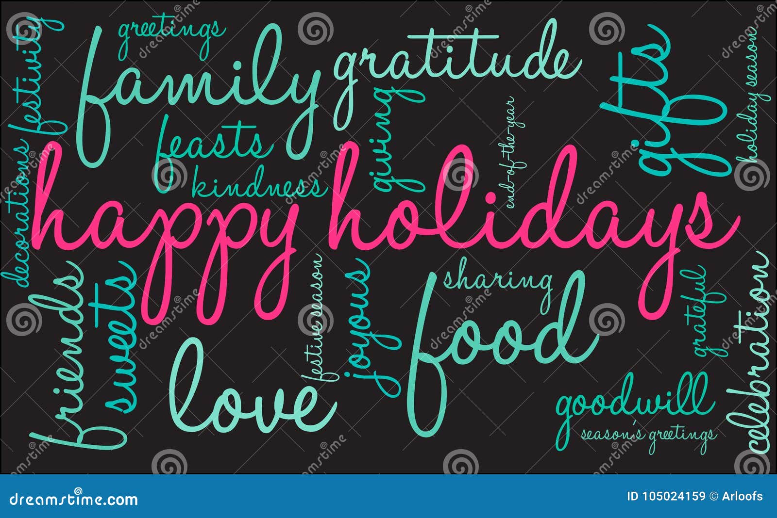 Happy Holidays Word Cloud stock illustration. Illustration of sharing ...
