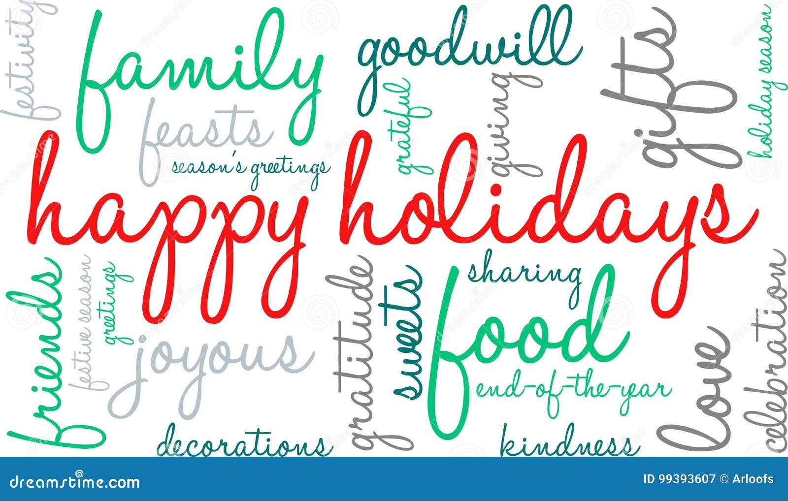 Happy Holidays Word Cloud stock vector. Illustration of goodwill - 99393607
