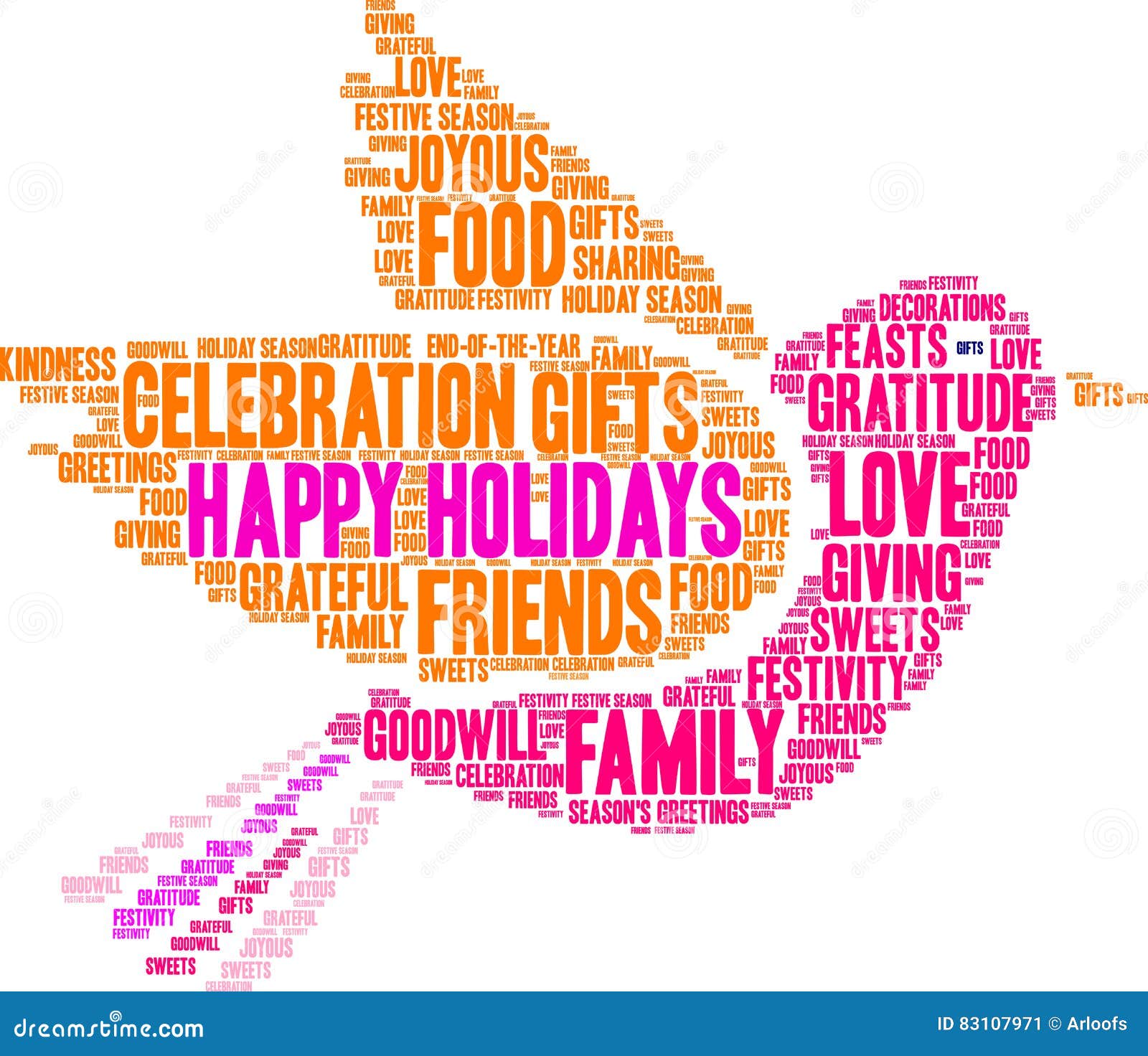 Happy Holidays Word Cloud stock vector. Illustration of kindness - 83107971