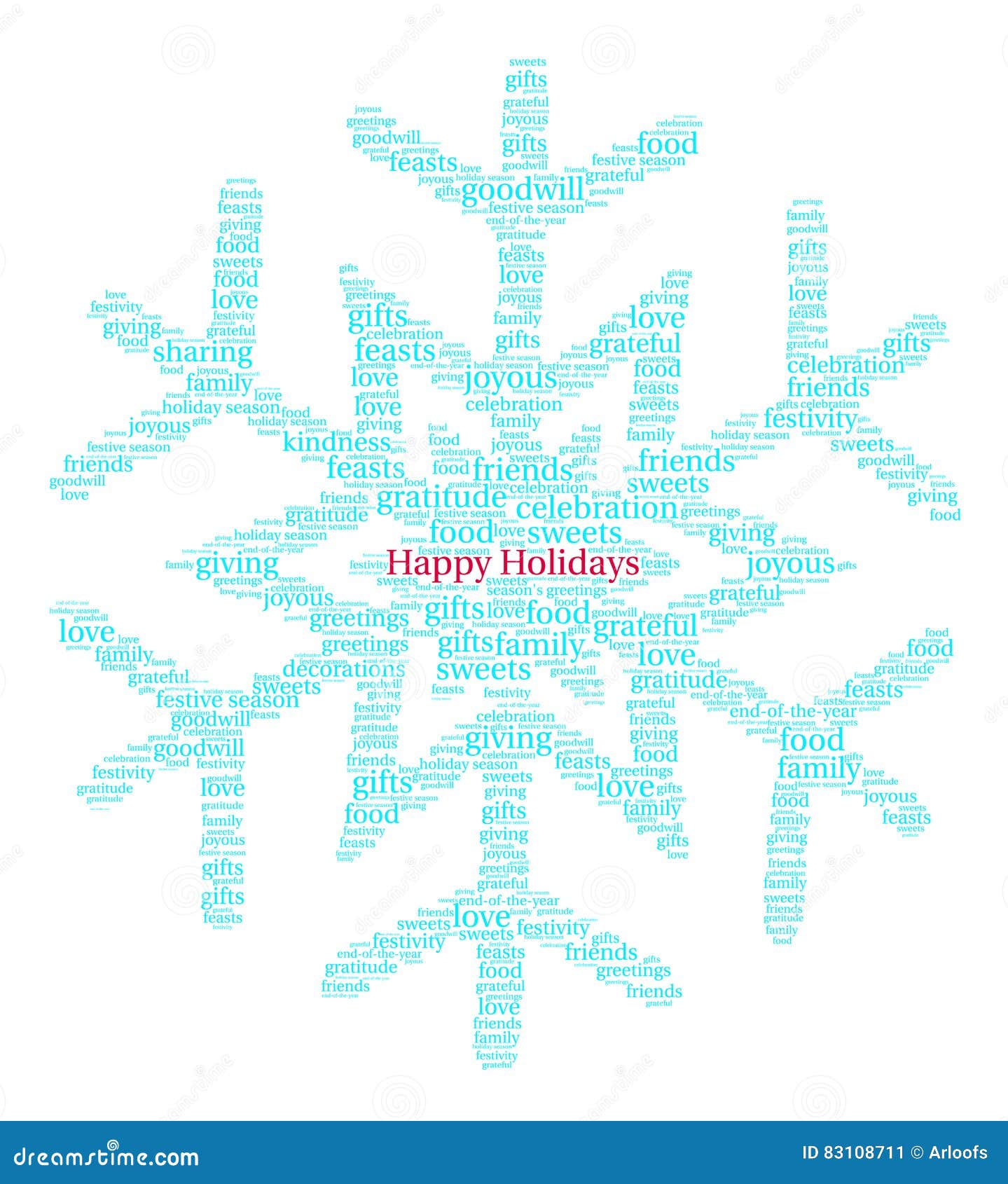 Happy Holidays Word Cloud stock vector. Illustration of friends - 83108711