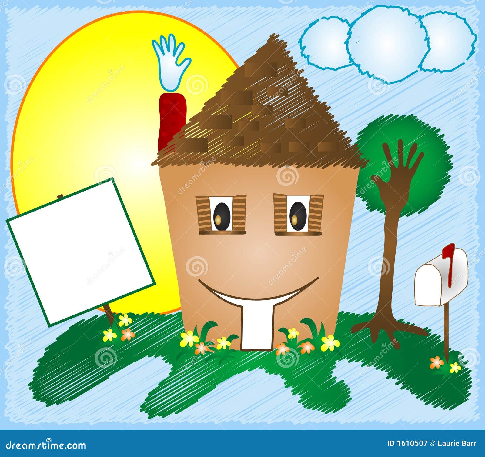 Happy Home stock illustration. Illustration of mailbox - 1610507