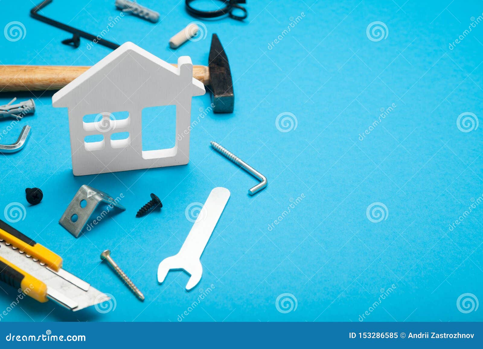 Happy Home Construction, Repair Workshop. Workbench, Toolshed Stock ...