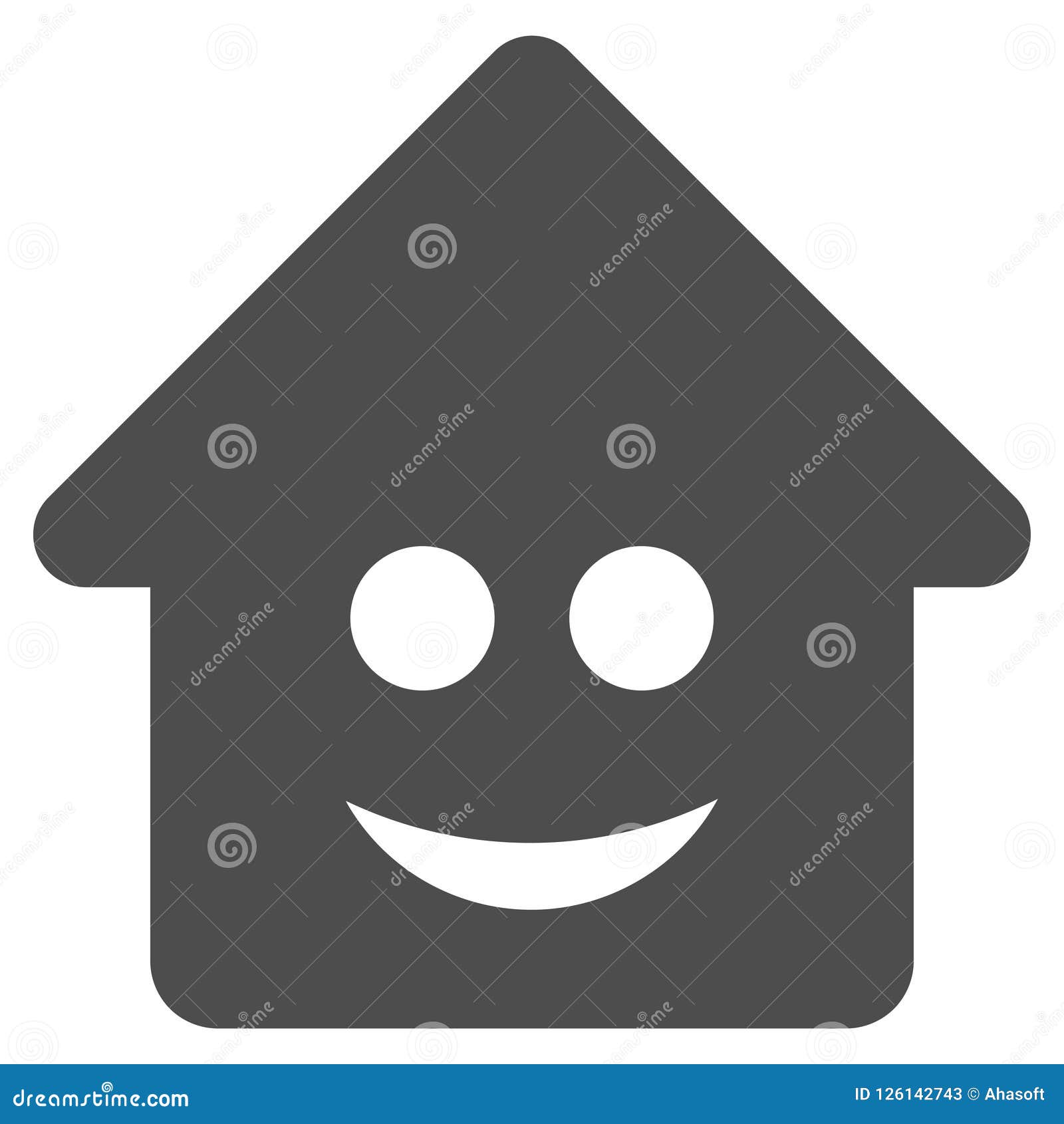 Happy Home Flat Icon stock vector. Illustration of mood - 126142743