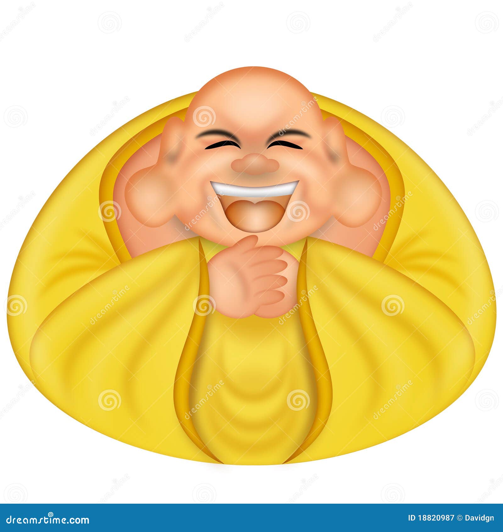 Happy Hotei Buddha stock illustration. Illustration of drawing - 18820987