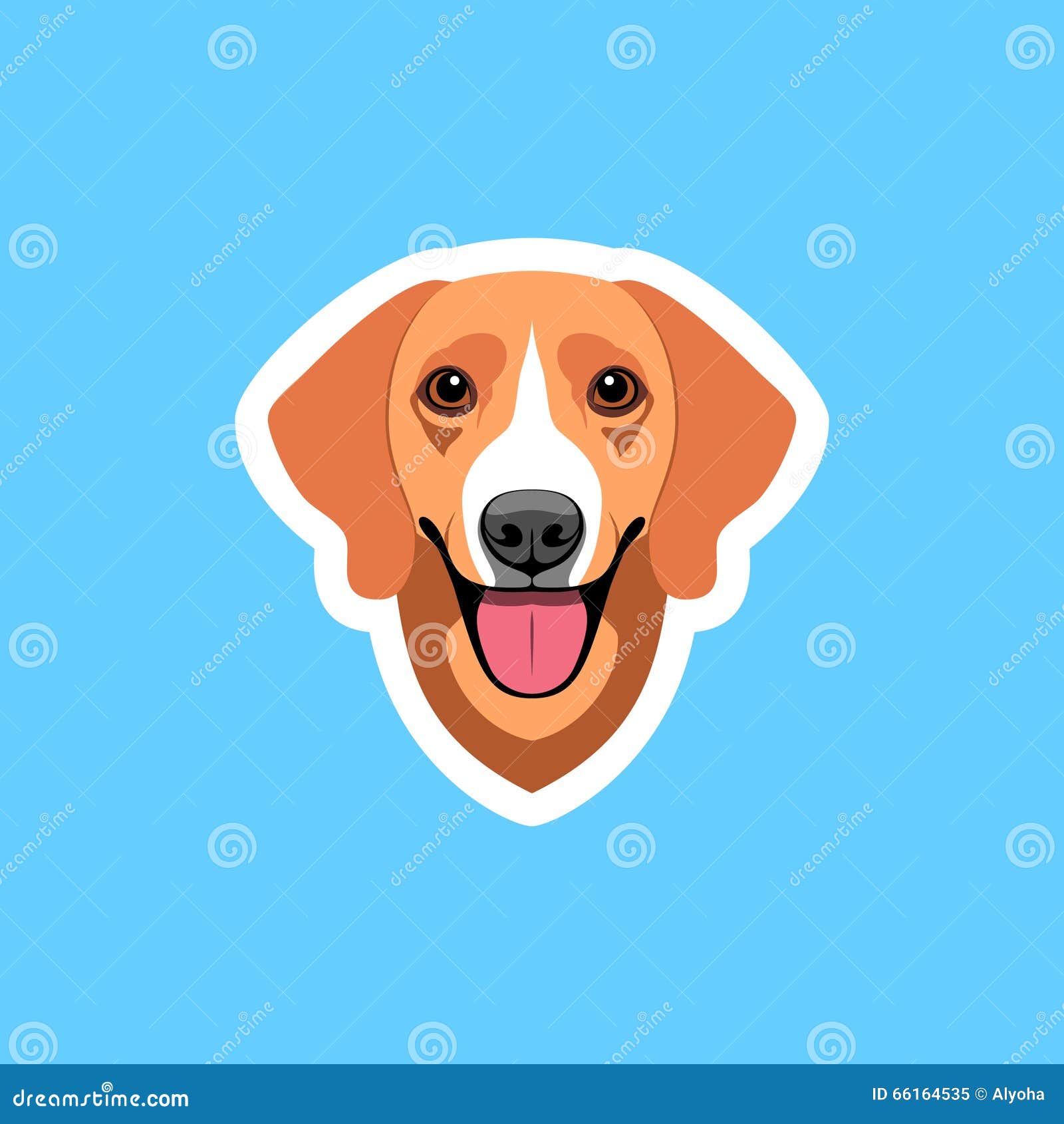 Happy Hound stock vector. Illustration of happy, clean - 66164535