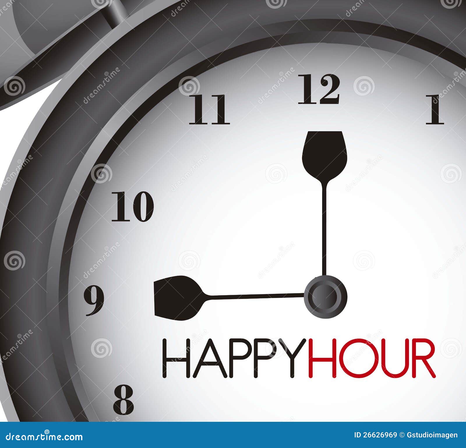 Happy hour stock vector. Illustration of ripped, balloon - 26626969