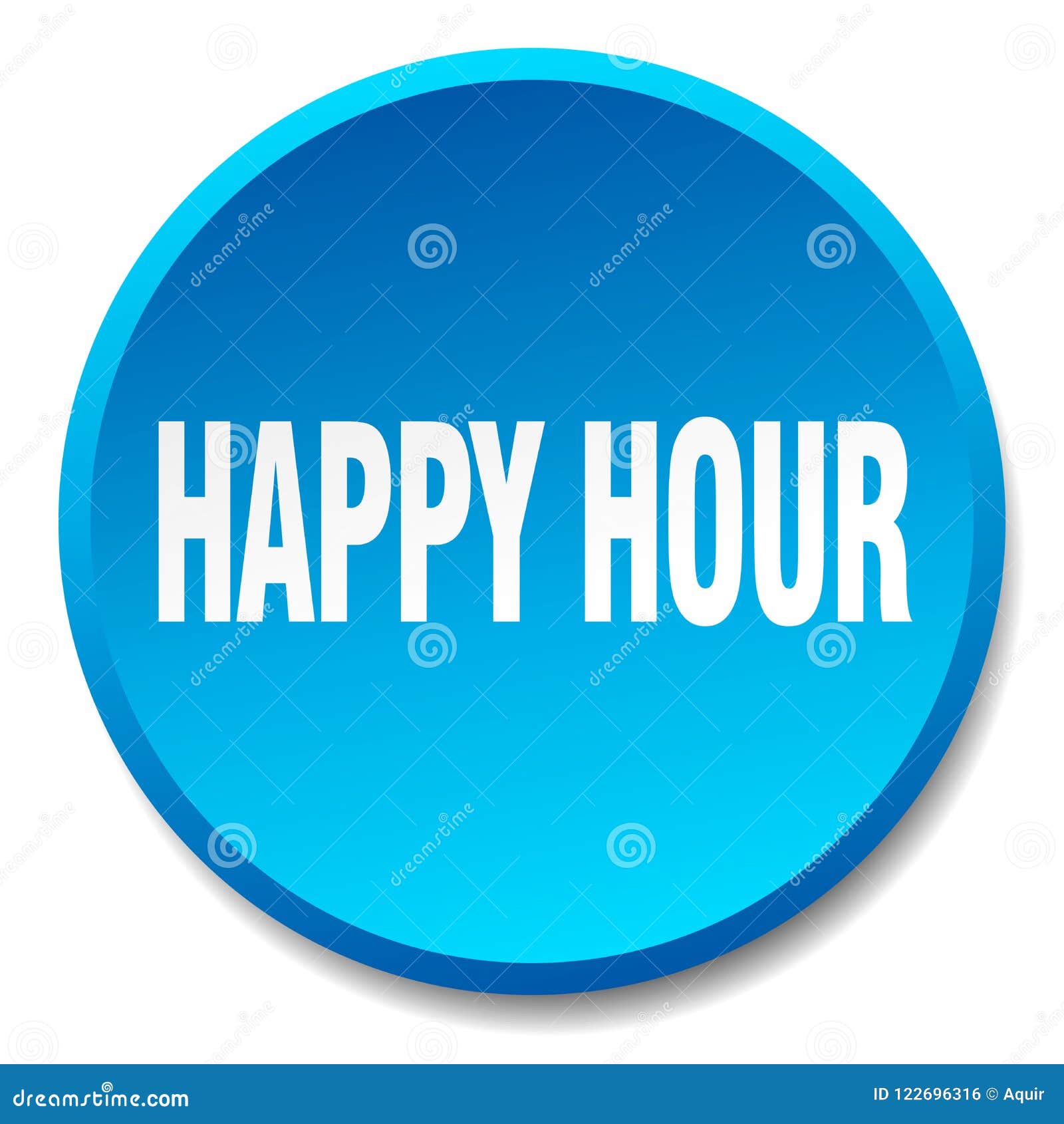 Happy Hour Blue Round Flat Push Button Stock Vector - Illustration of ...