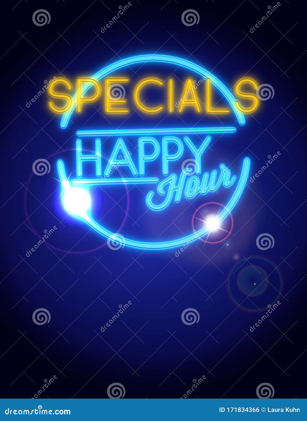 Happy Hour Cocktail Background Stock Illustration - Illustration of ...