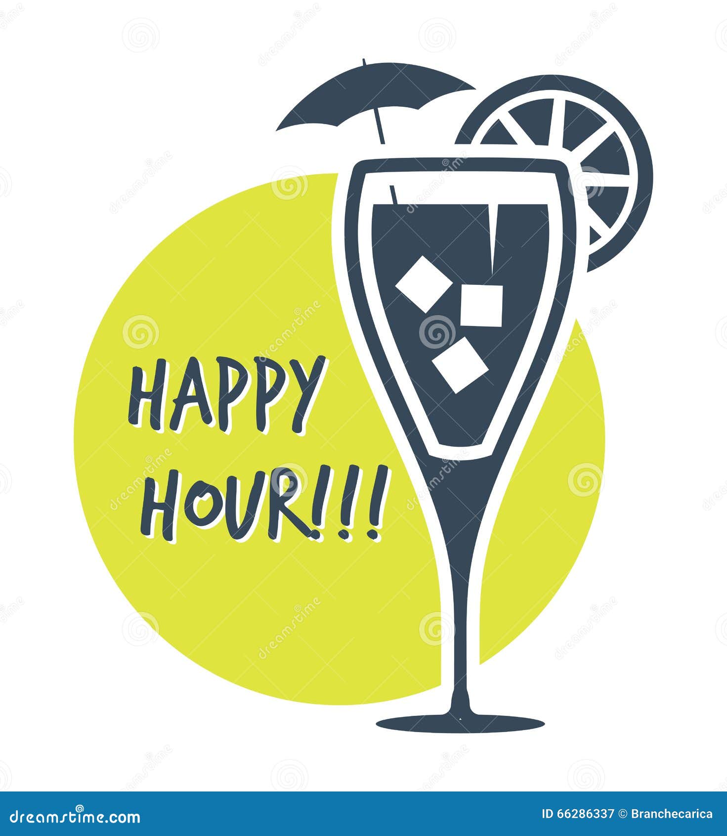 Happy Hour Cocktail stock vector. Illustration of grunge - 66286337