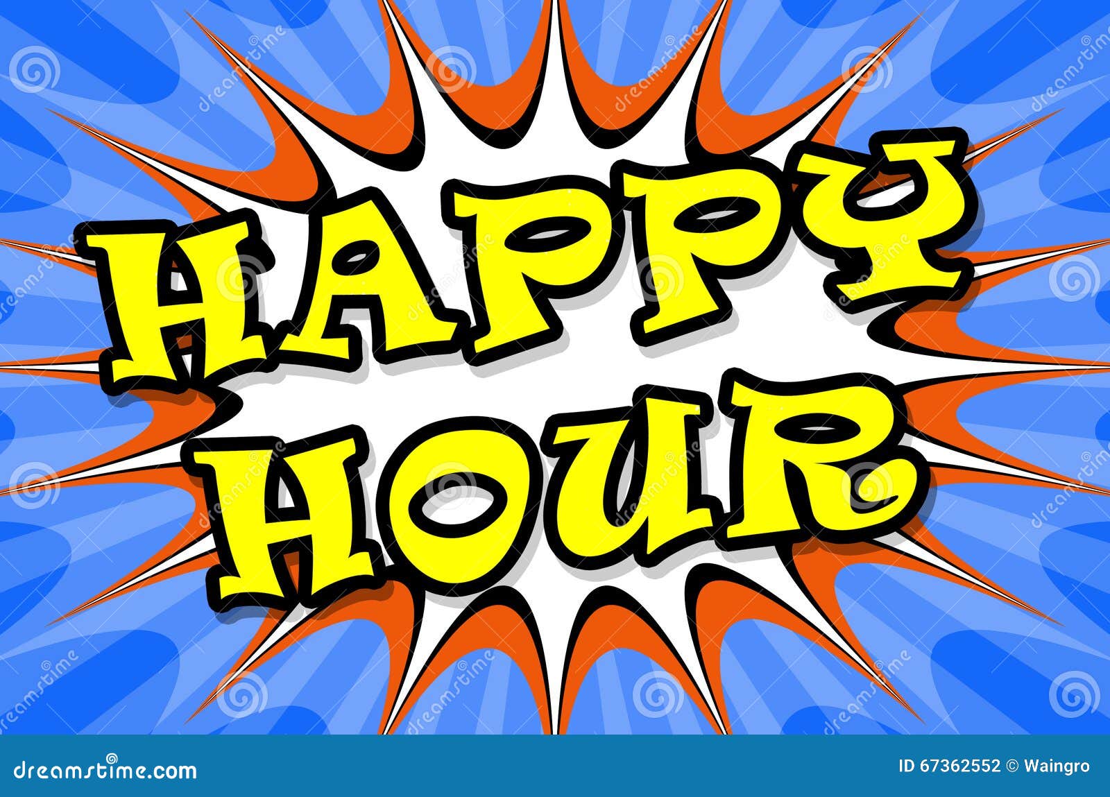 Happy Hour stock illustration. Illustration of price - 67362552