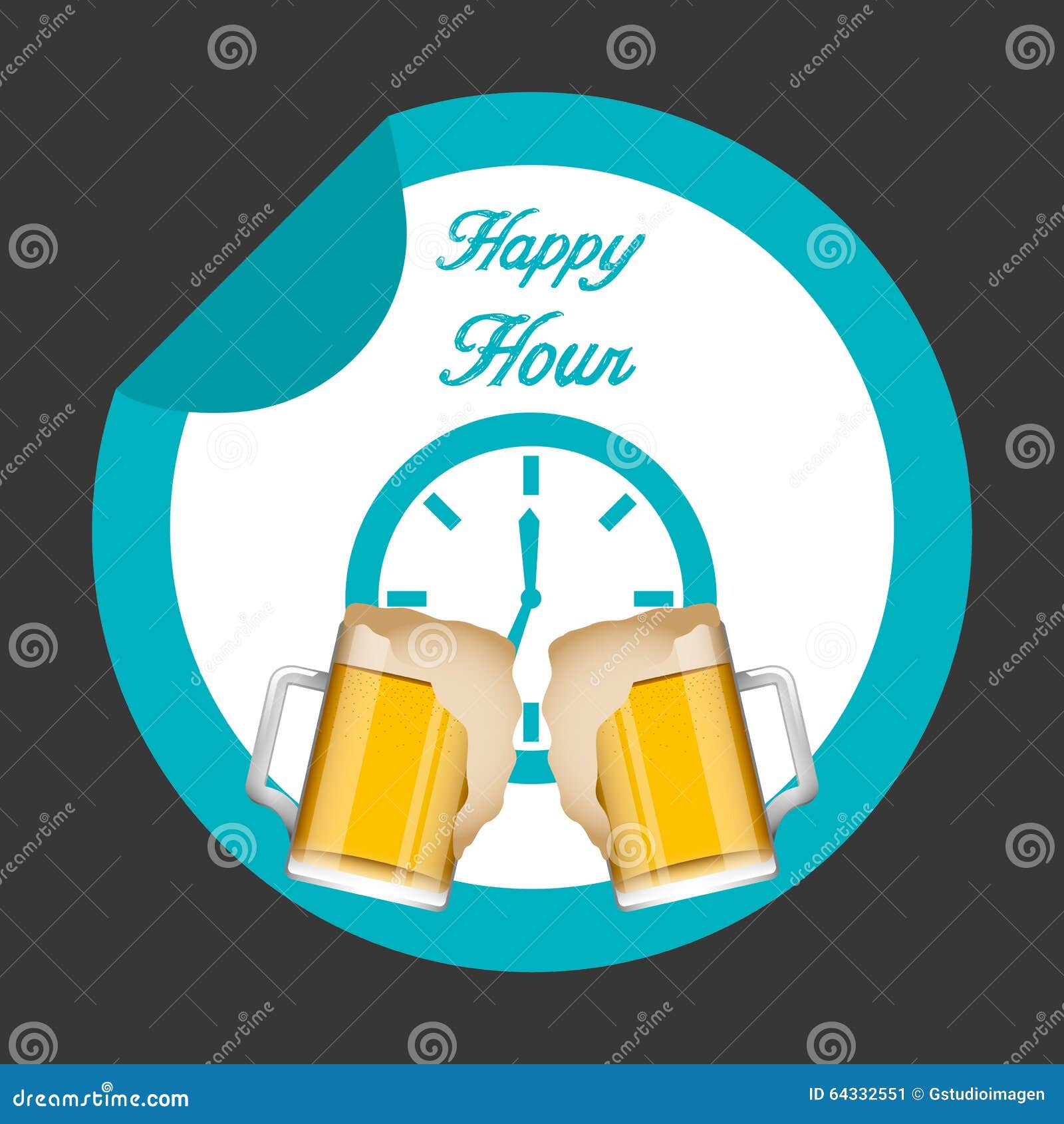 Happy hour design stock illustration. Illustration of specials - 64332551
