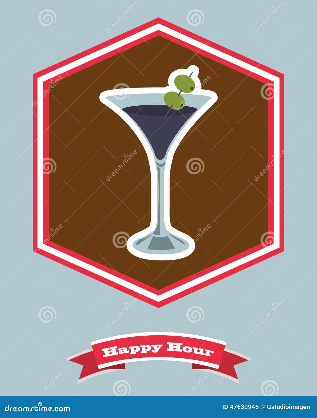 Happy hour design stock vector. Illustration of vector - 47639946