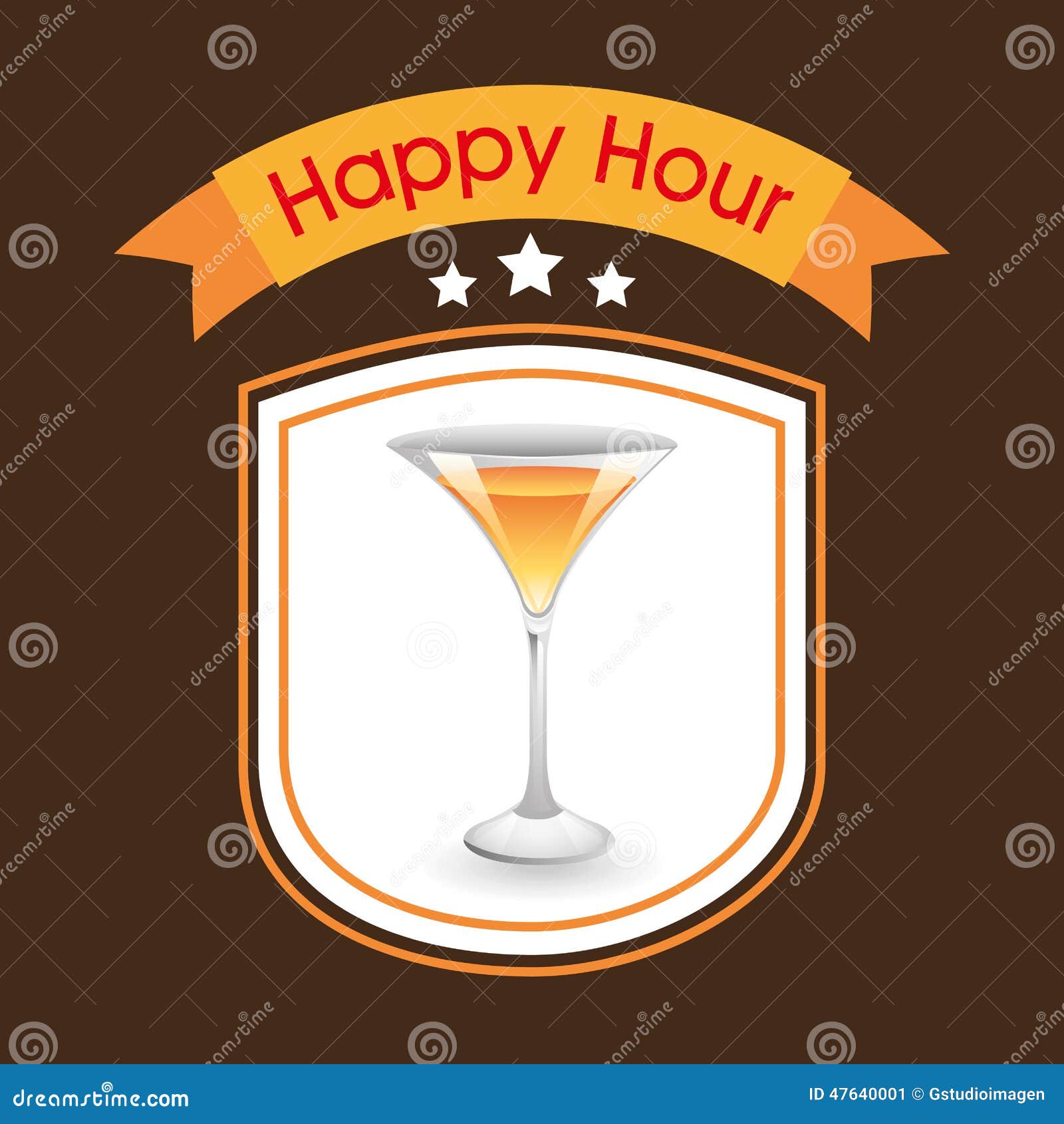 Happy hour design stock vector. Illustration of card - 47640001