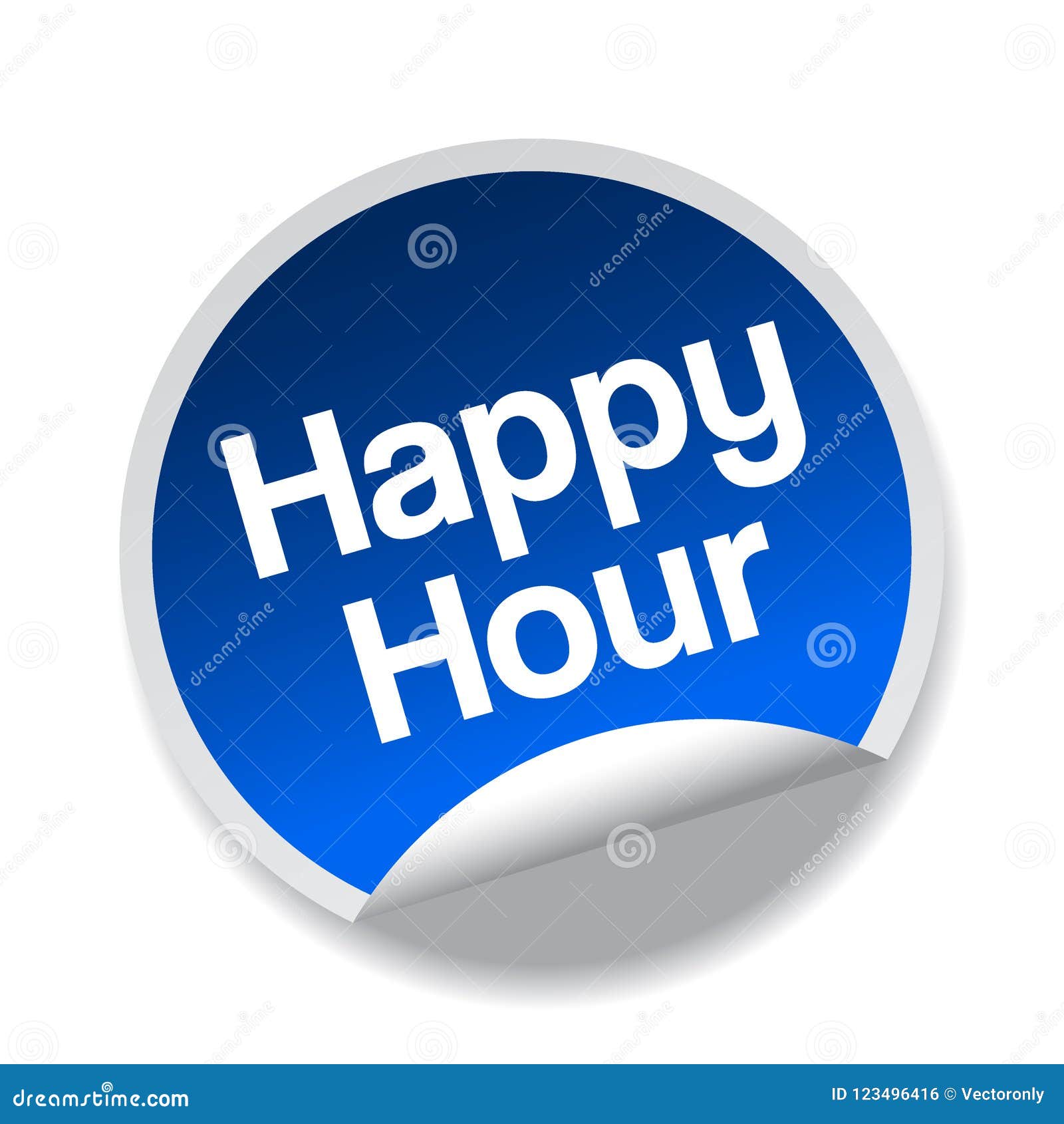 Happy hour label stock illustration. Illustration of graphics - 123496416