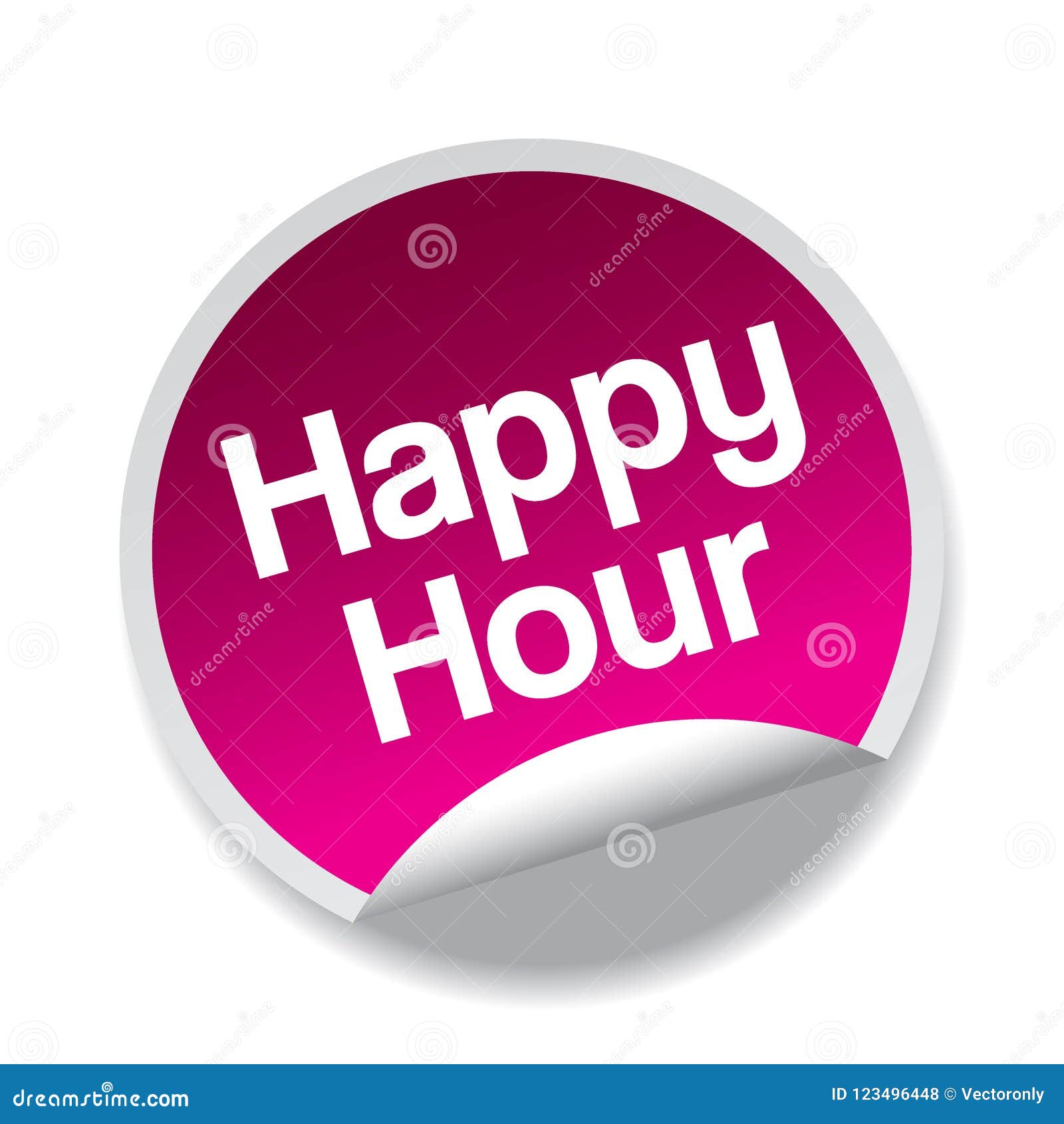 Happy hour label stock illustration. Illustration of clipart - 123496448