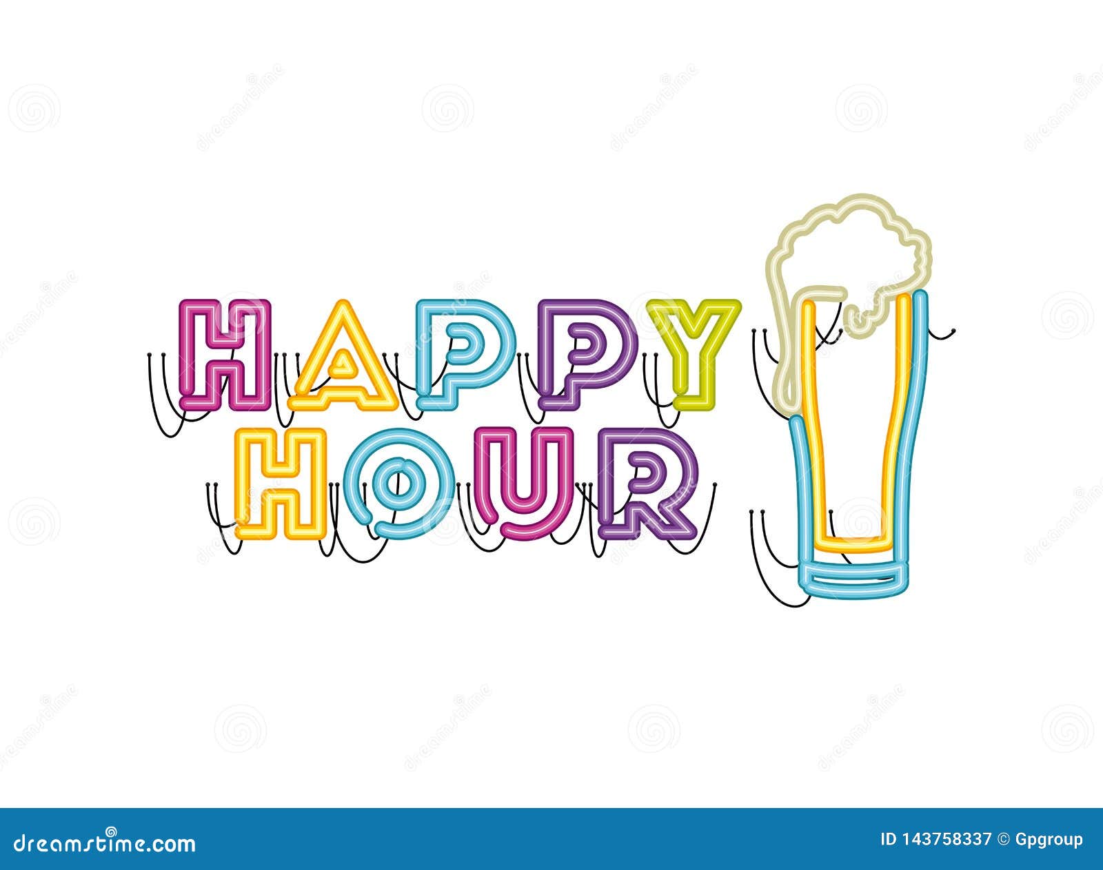 Happy Hour Label in Neon Light Icon Stock Vector - Illustration of lamp ... Happy Hour Label in Neon Light Icon Stock Vector - Illustration of lamp ...