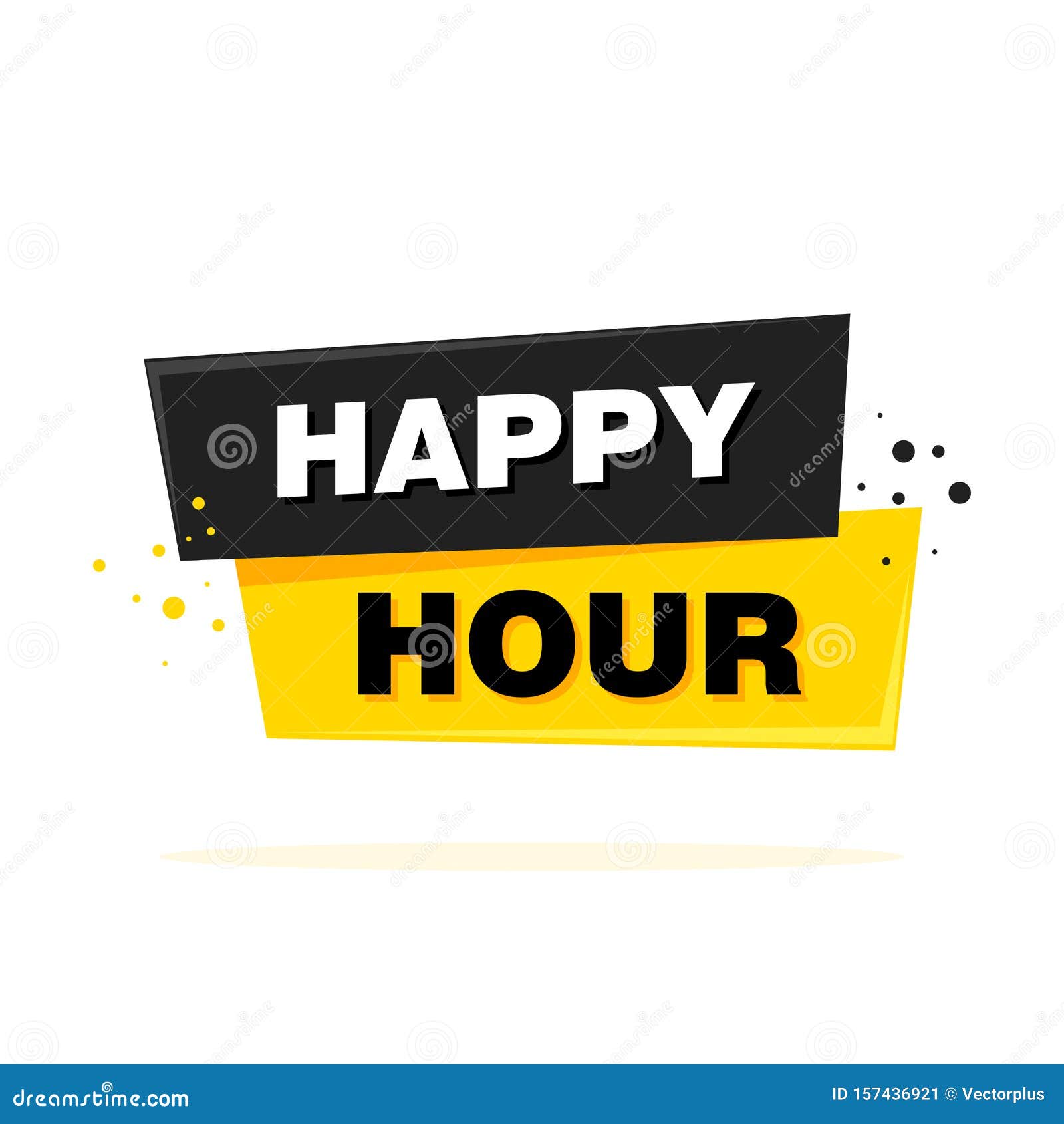 Happy Hour Label Sign. Vector Banner Illustration Stock Illustration ...