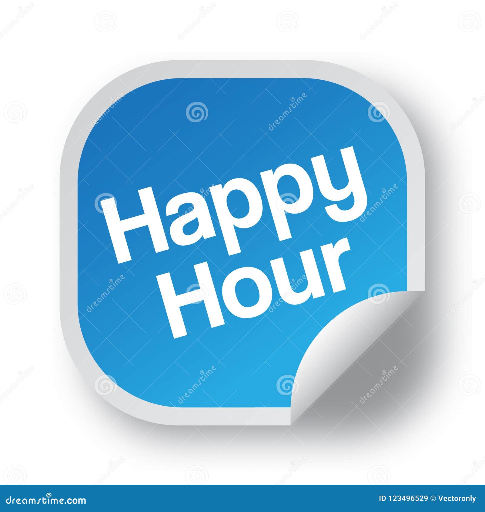 Happy hour label stock illustration. Illustration of graphics - 123496529