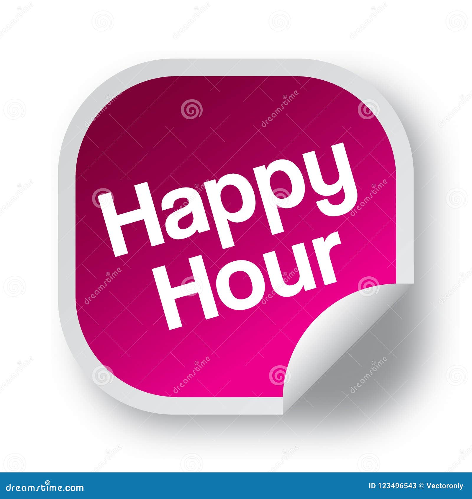 Happy hour label stock illustration. Illustration of advertising ...