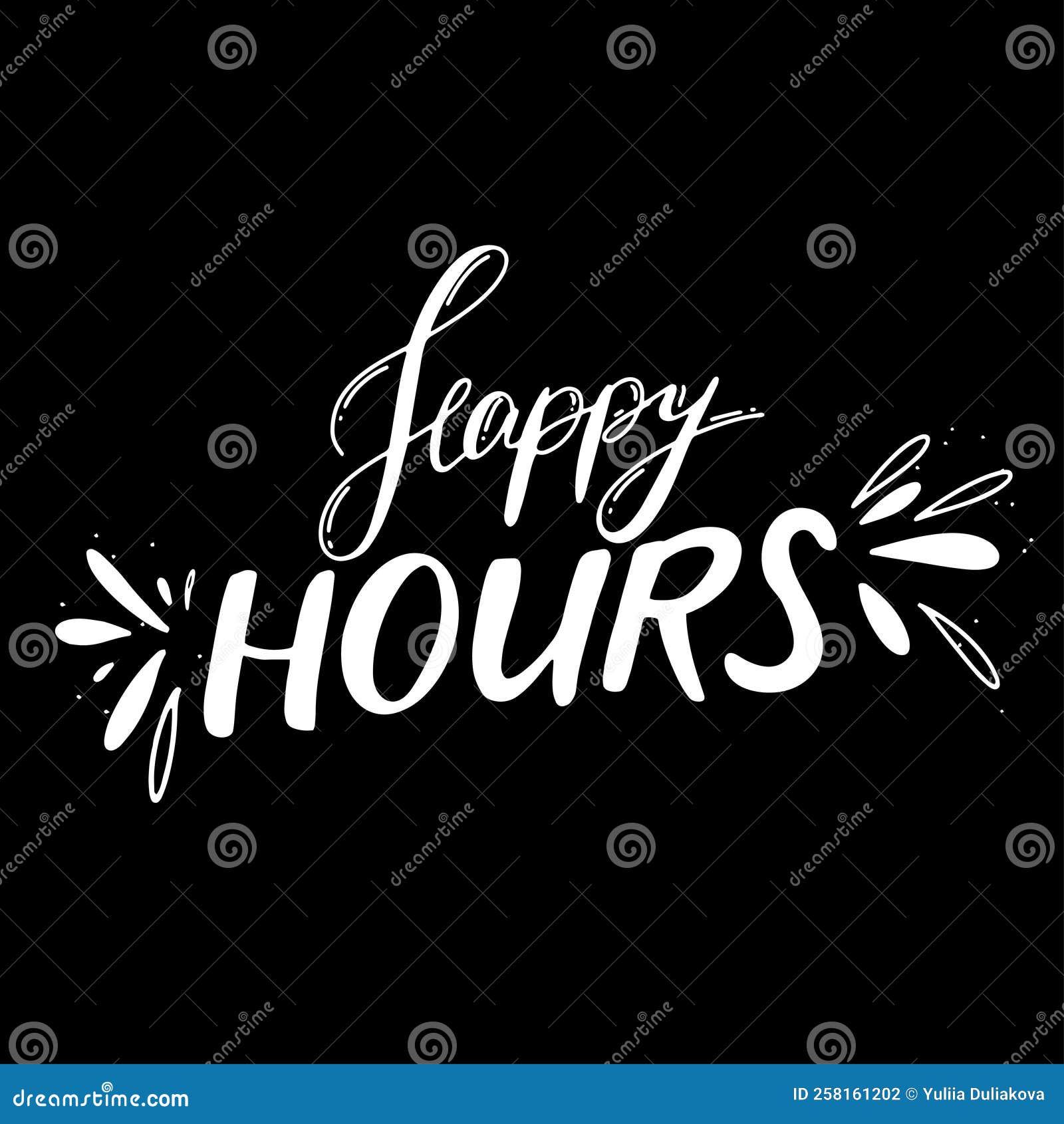 Happy hour. Lettering stock vector. Illustration of sale - 258161202