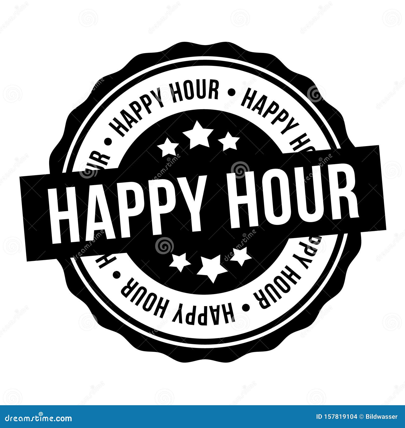 Happy Hour Stamp. Vector Badge Stock Vector - Illustration of vintage ...