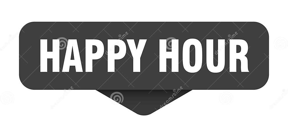 Happy Hour Sticker. Happy Hour Sign on Transparent Background Stock ...