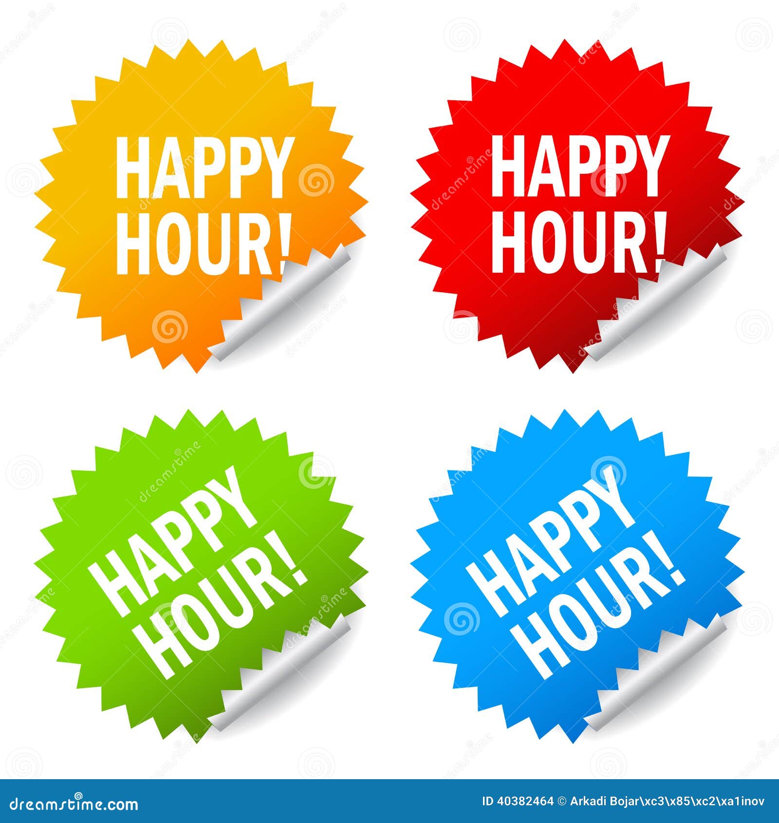 Happy hour stock vector. Illustration of emblem, limited - 40382464