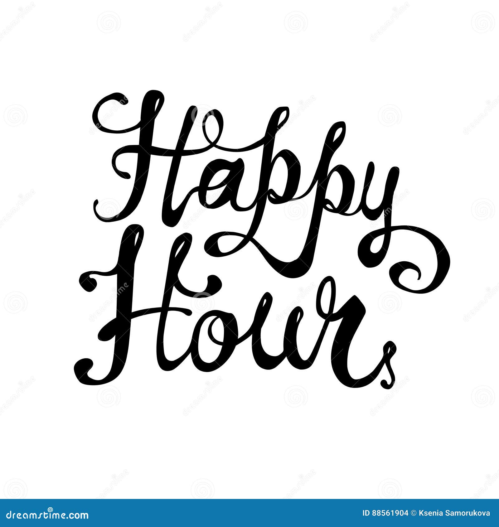 Happy Hour. Vector Lettering. Stock Vector - Illustration of word ...