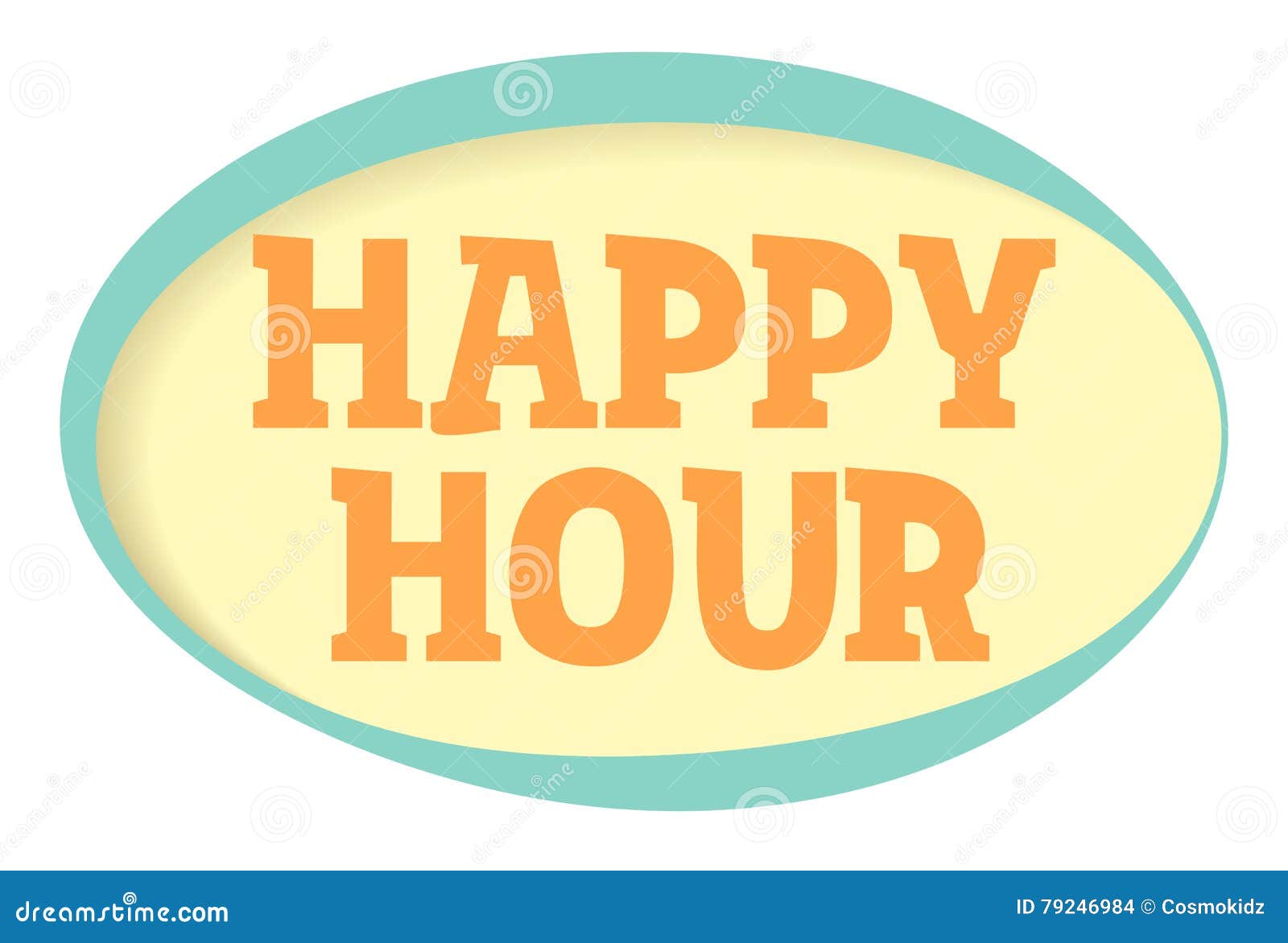 Happy Hour Vector Sticker. Volume Frame with Shadow. Speech Bubble in ...
