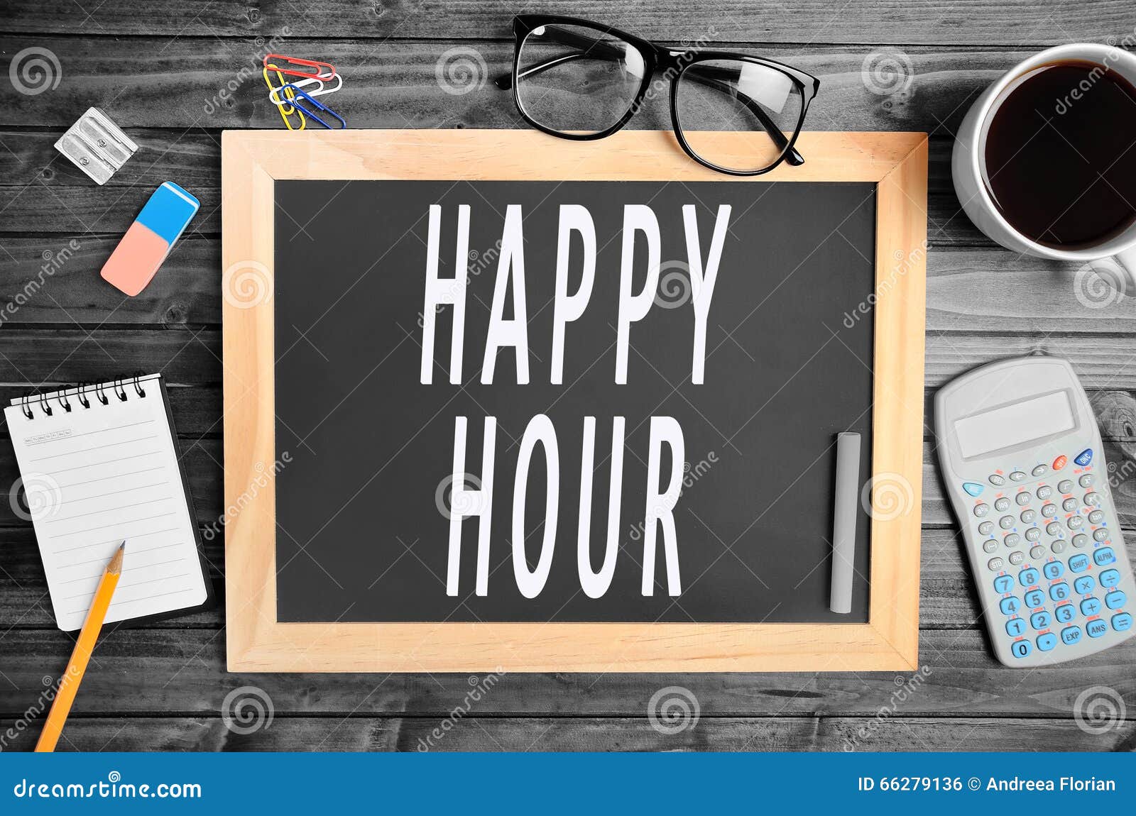 Happy Hour words stock photo. Image of closeup, motivation - 66279136