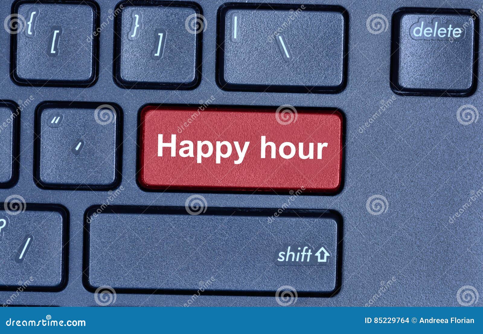Happy Hour Words on Computer Keyboard Stock Photo - Image of promotion ...