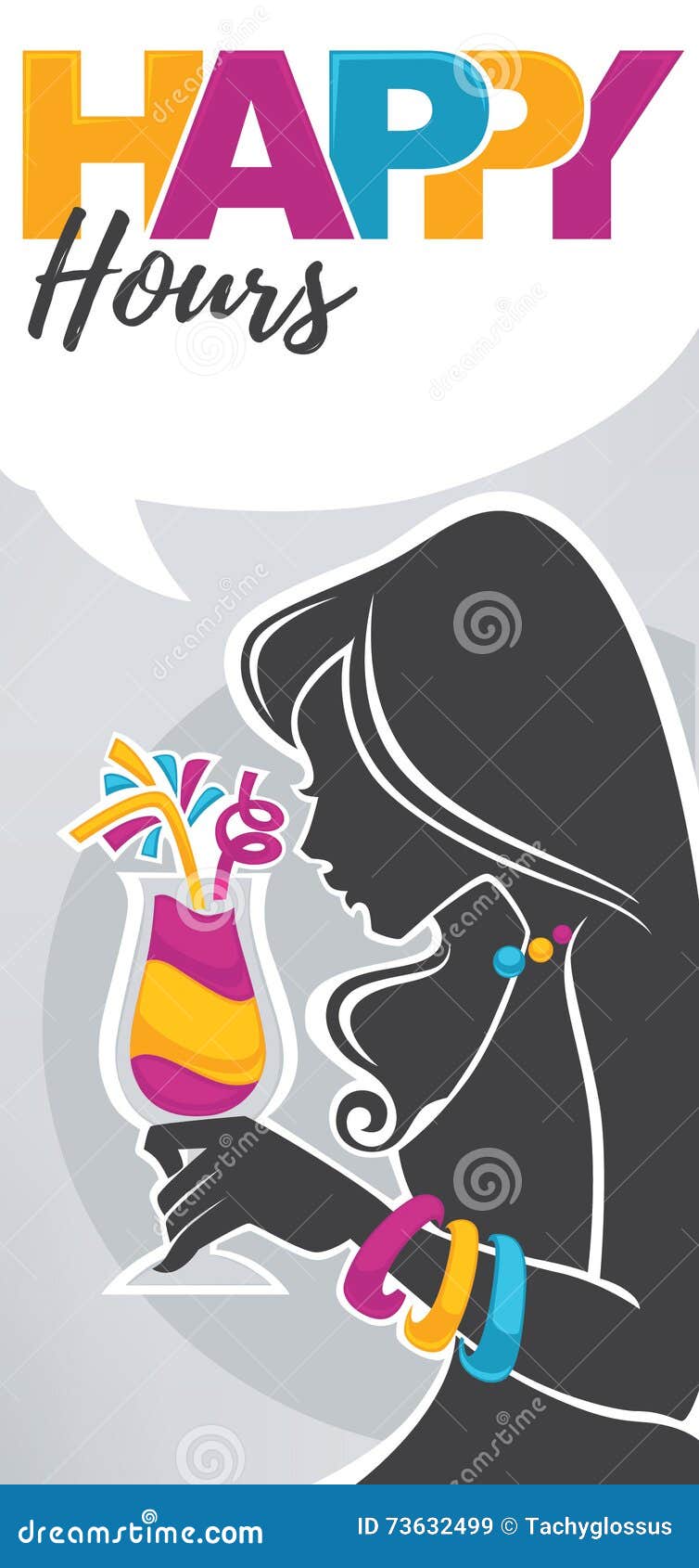 Happy hours banner stock vector. Illustration of enjoy - 73632499