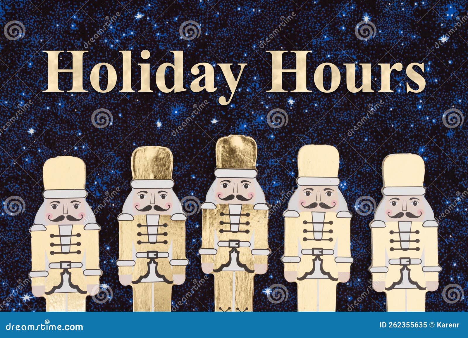 Happy Hours Message with Gold Nutcrackers Stock Image - Image of people ...