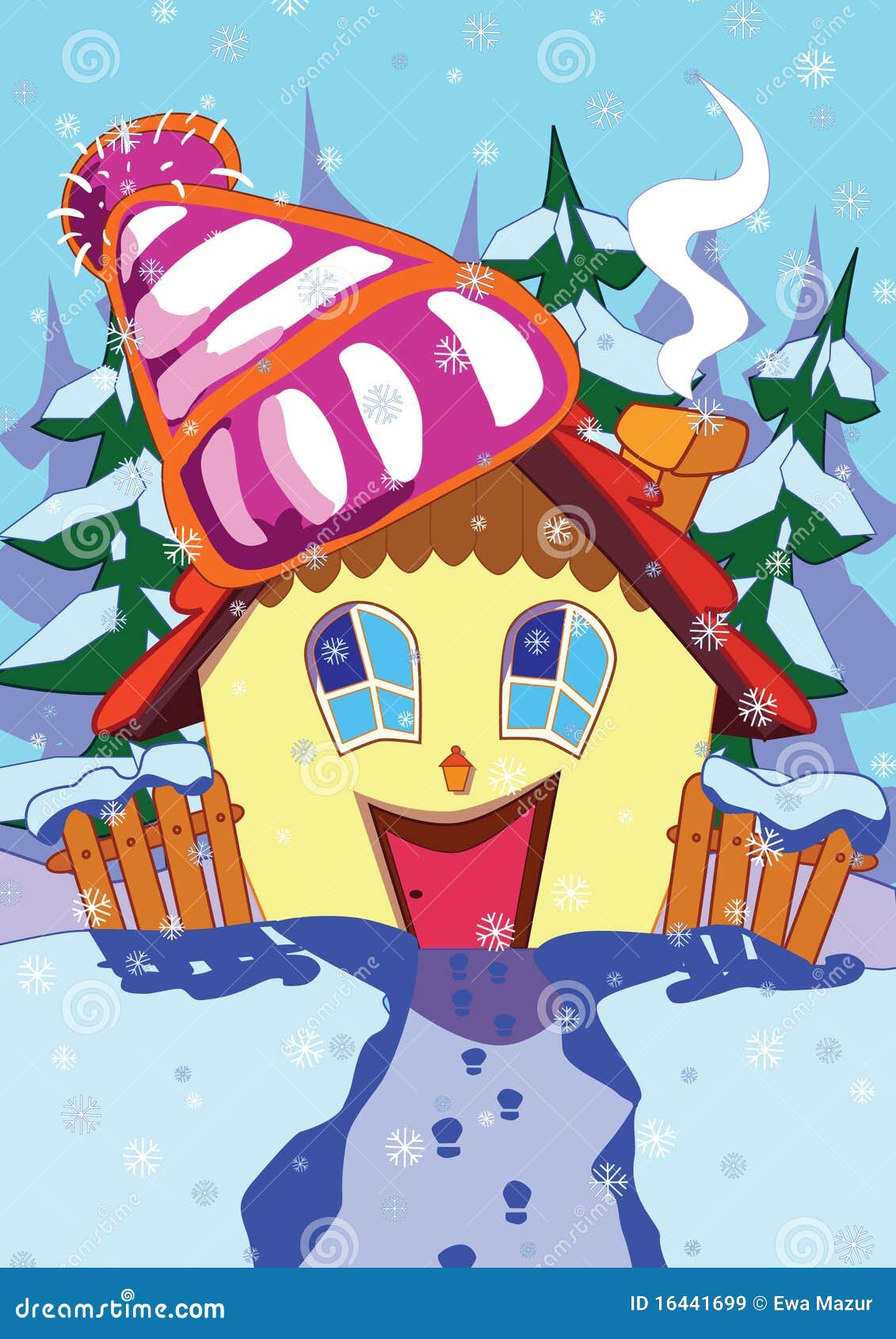 Happy house stock vector. Illustration of cold, rendering - 16441699