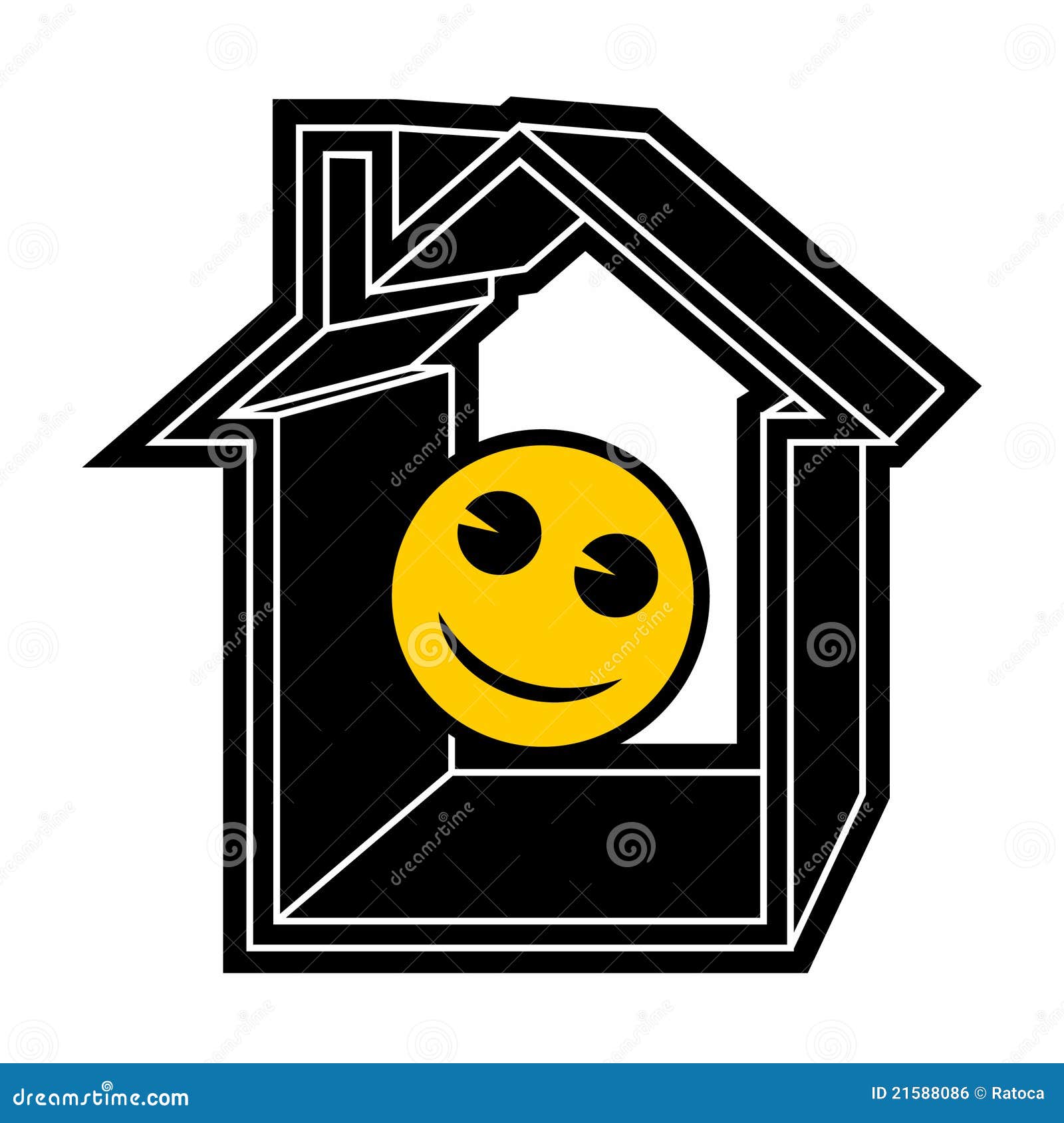 Happy house stock vector. Illustration of button, estate - 21588086