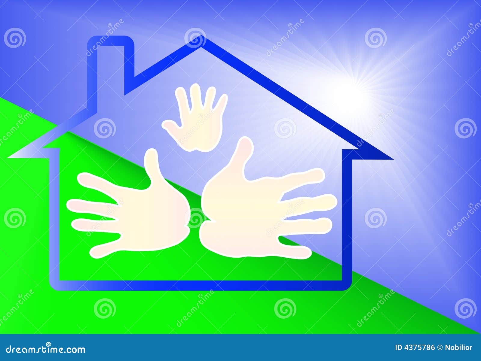 Happy house stock vector. Illustration of parents, children - 4375786