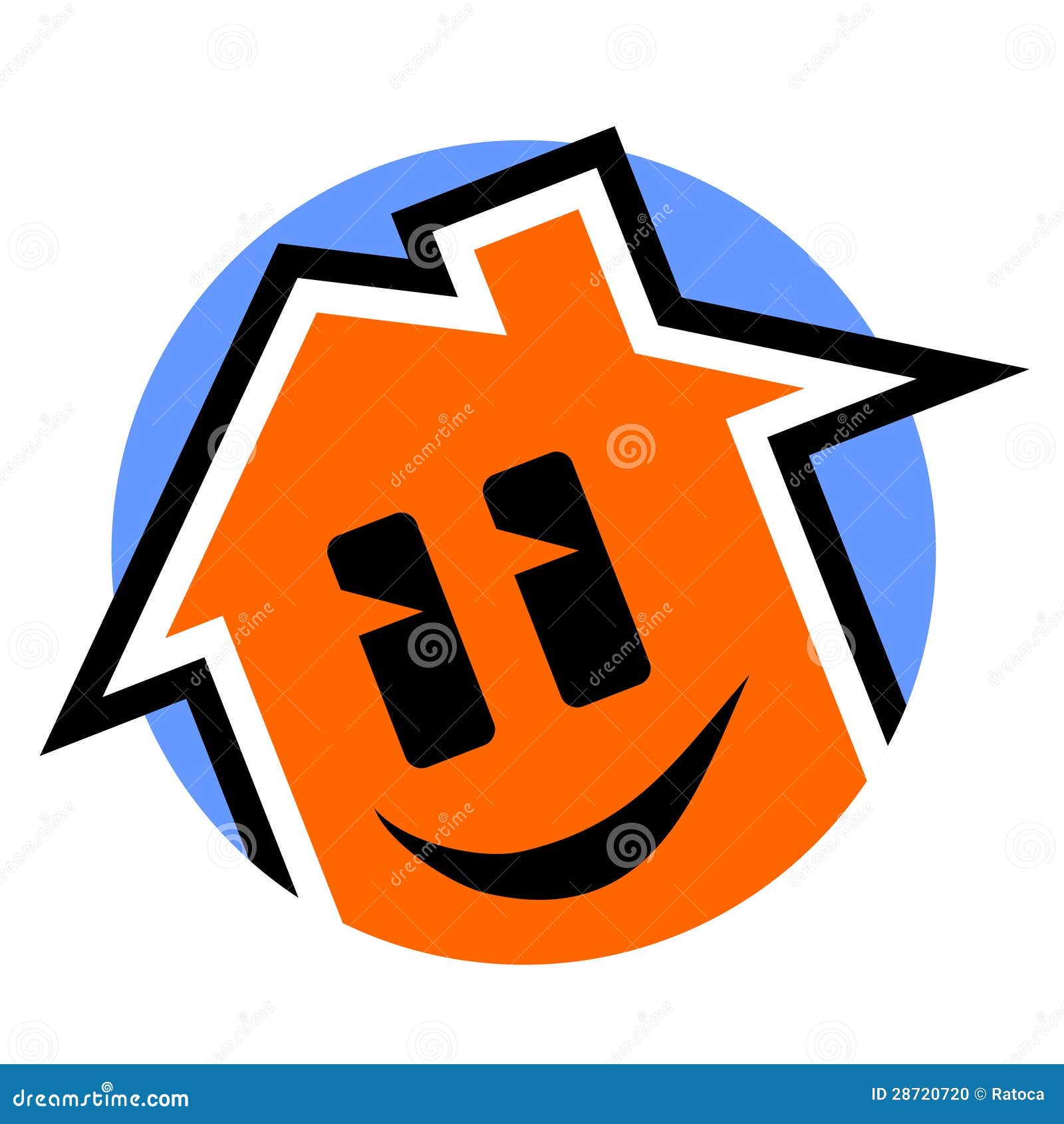 Happy house icon stock vector. Illustration of innovative - 28720720