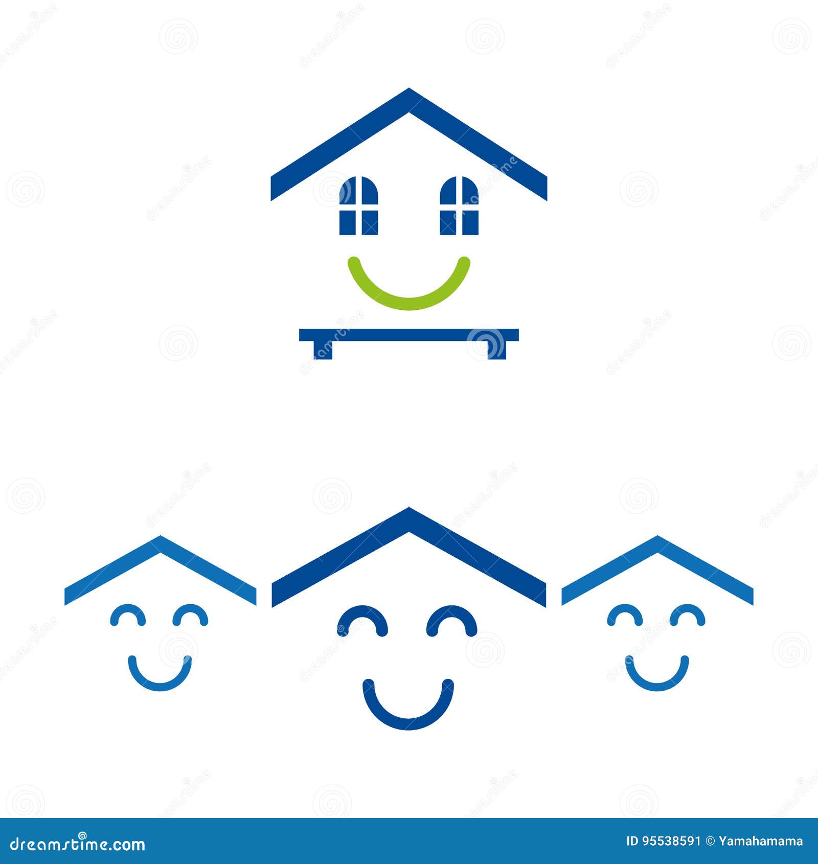 Happy houses stock vector. Illustration of digital, graphic - 95538591
