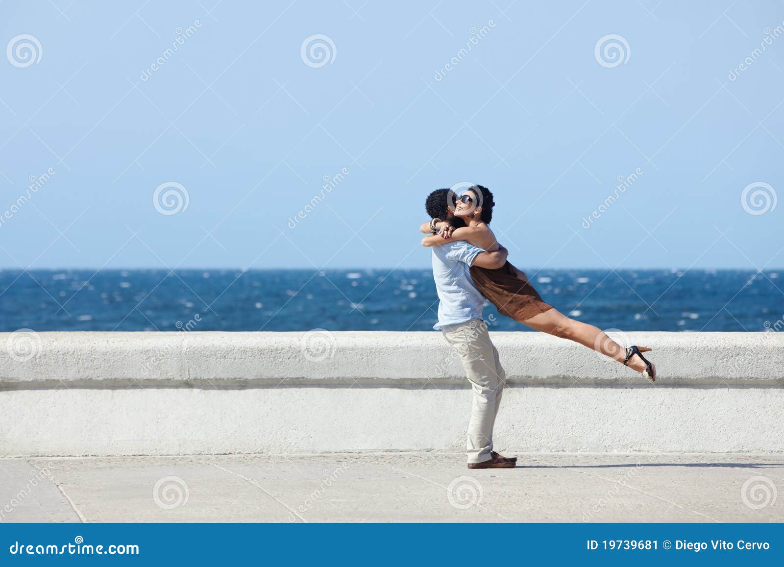 Happy Hug between Beautiful Wife and Husband Stock Image - Image of ...