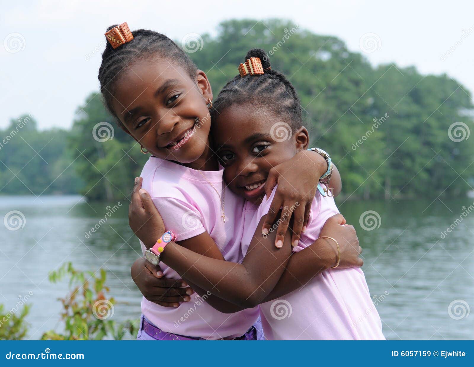 Happy Hugging Sisters Royalty Free Stock Images - Image: 6057159