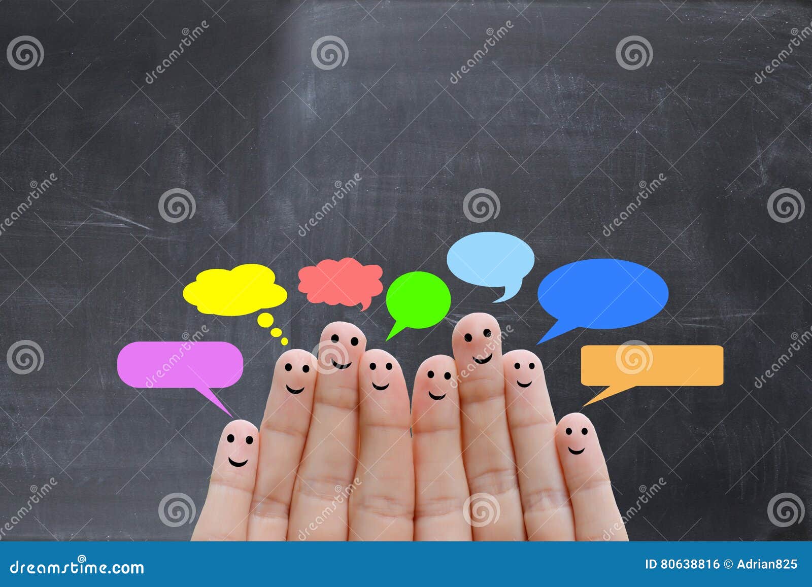 Happy Human Fingers Suggesting Feedback and Communication Concept Stock ...