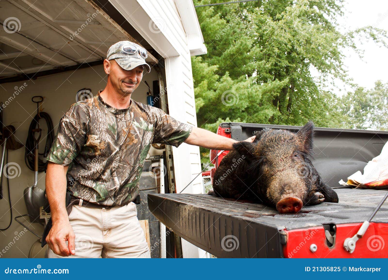 Happy Hunter Boar stock image. Image of camo, camouflaged - 21305825
