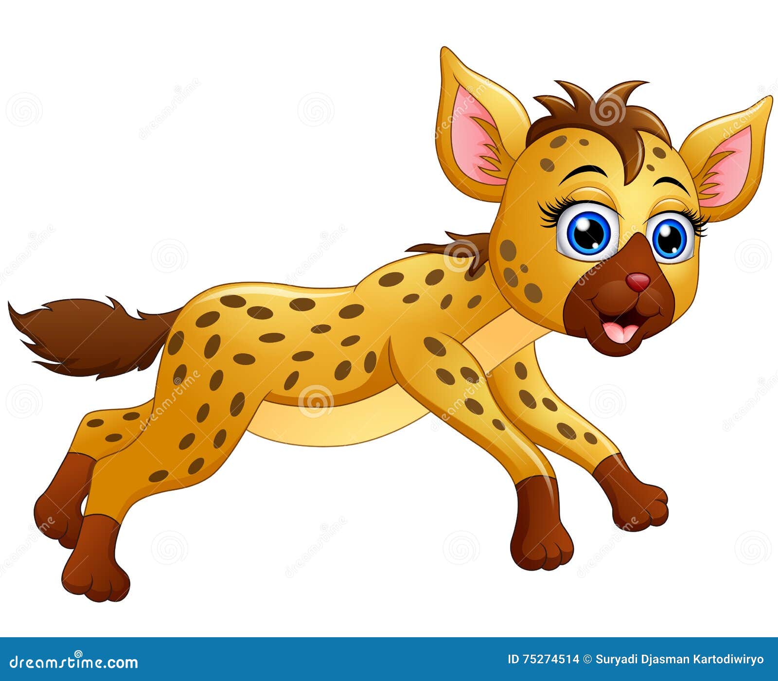 Happy Hyena Cartoon Running Stock Vector - Illustration of africa ...